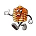 Walking Pancake Cartoon Mascot Illustration Character Vector Clip Art ...