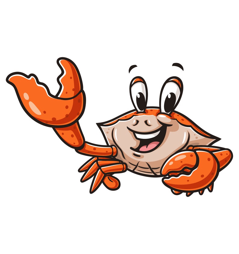 Crab Cartoon Mascot Illustration Character Vector Logo Clip Art Hand ...
