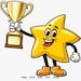 Star is Holding a Trophy, Star Cartoon Mascot Illustration Character ...