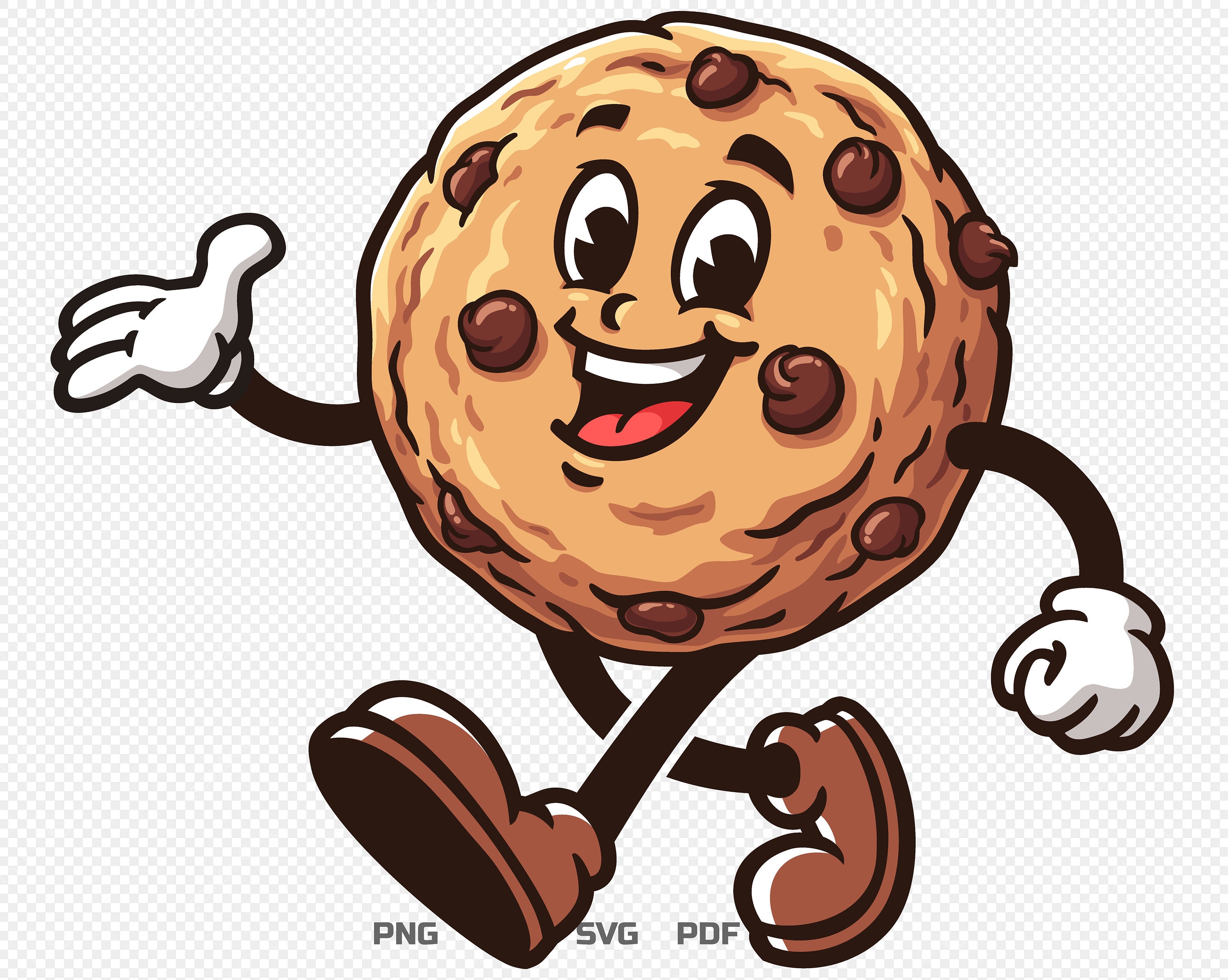 Walking Cookies Cartoon Mascot Illustration Design Character Vector ...