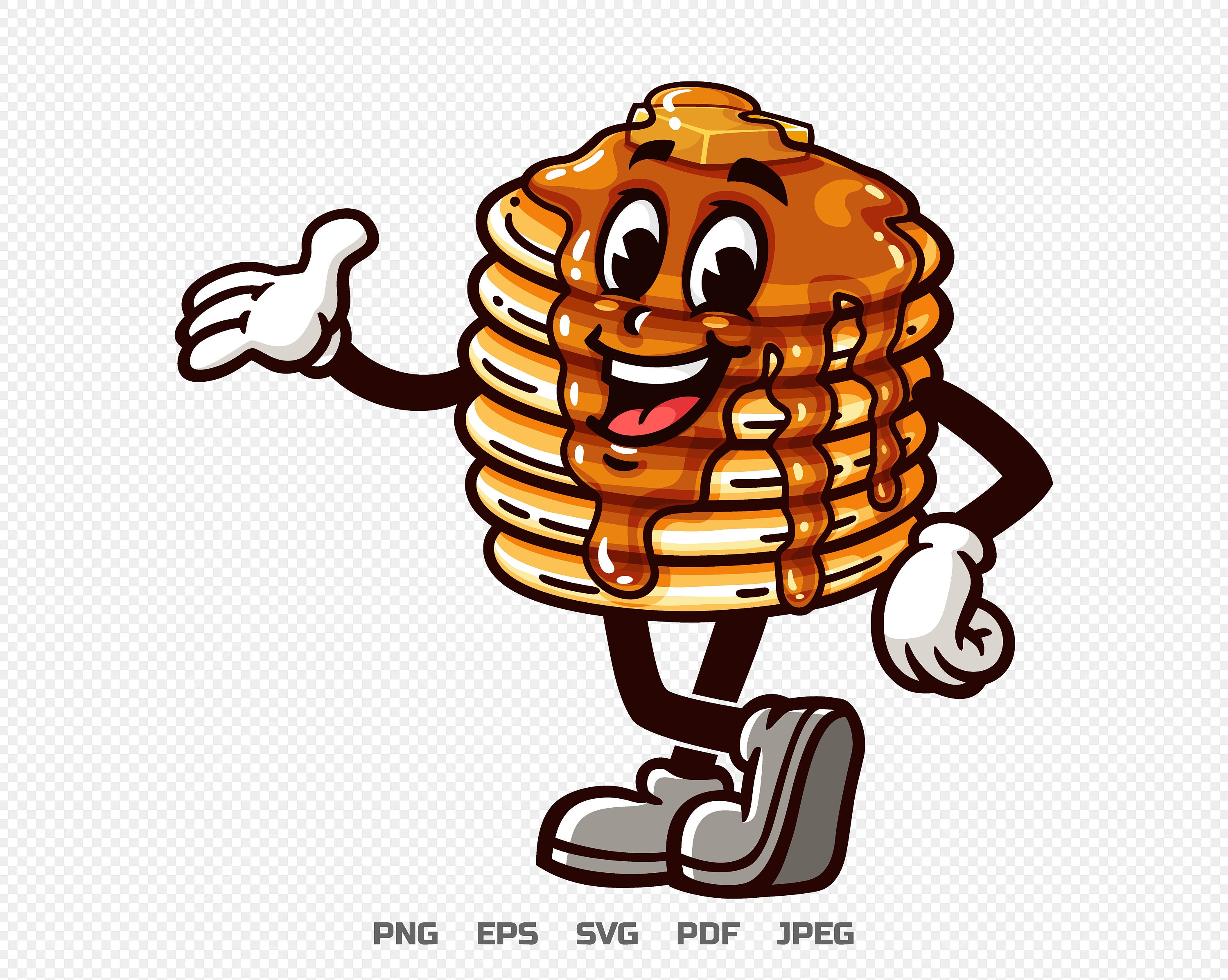 Pancake With Relax Pose Cartoon Mascot Illustration Character Vector ...