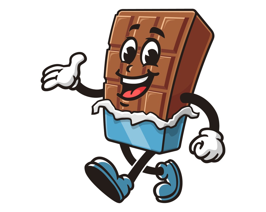 Walking Chocolate Bar Cartoon Mascot Illustration Design Character ...