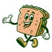 Walking Sandwich Cartoon Mascot Illustration Design Character - Etsy