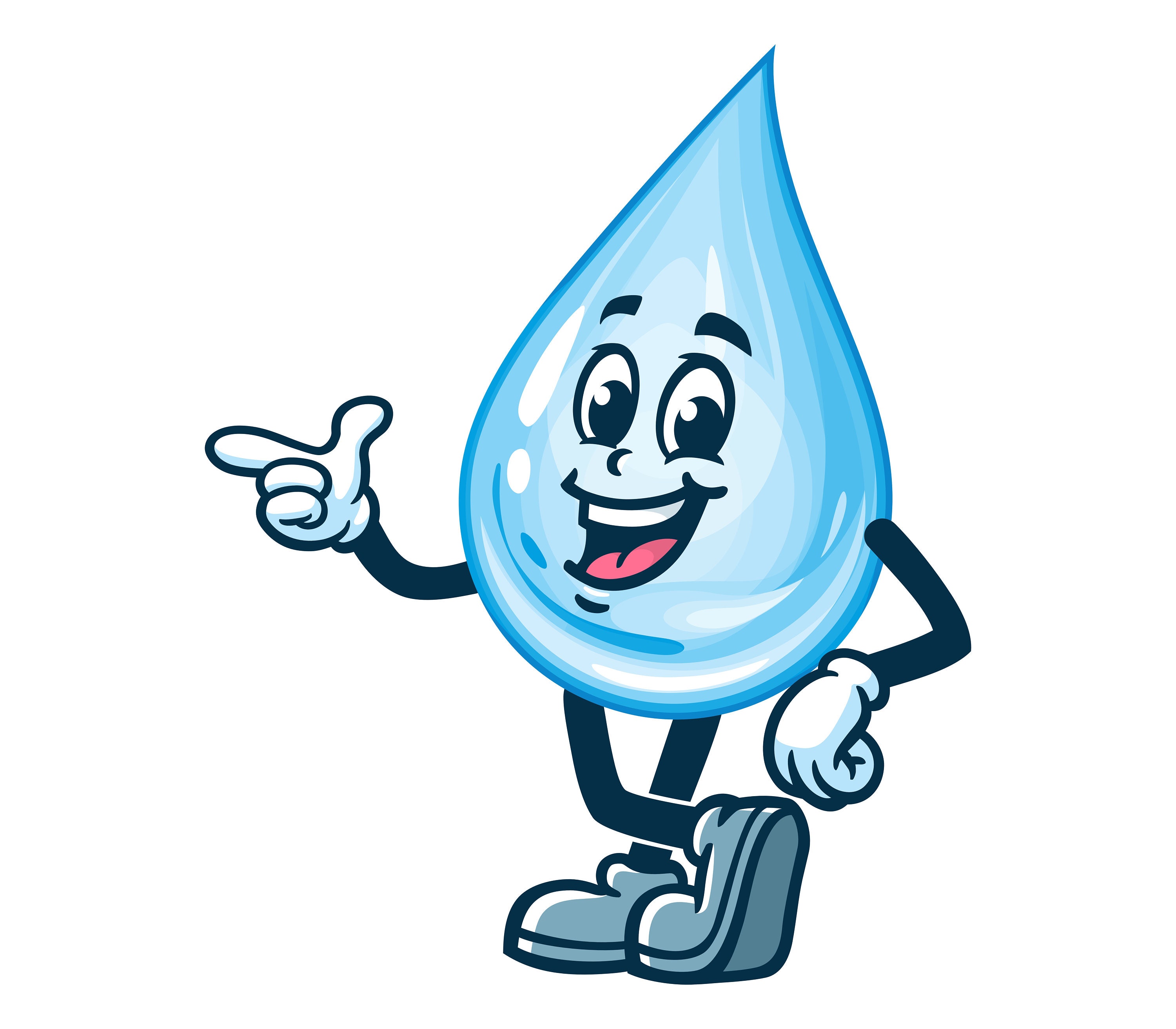 Water Drop Cartoon Mascot Illustration Design Character Vector Clip Art ...