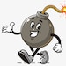 Walking Bomb Cartoon Mascot Illustration Design Character Vector - Etsy