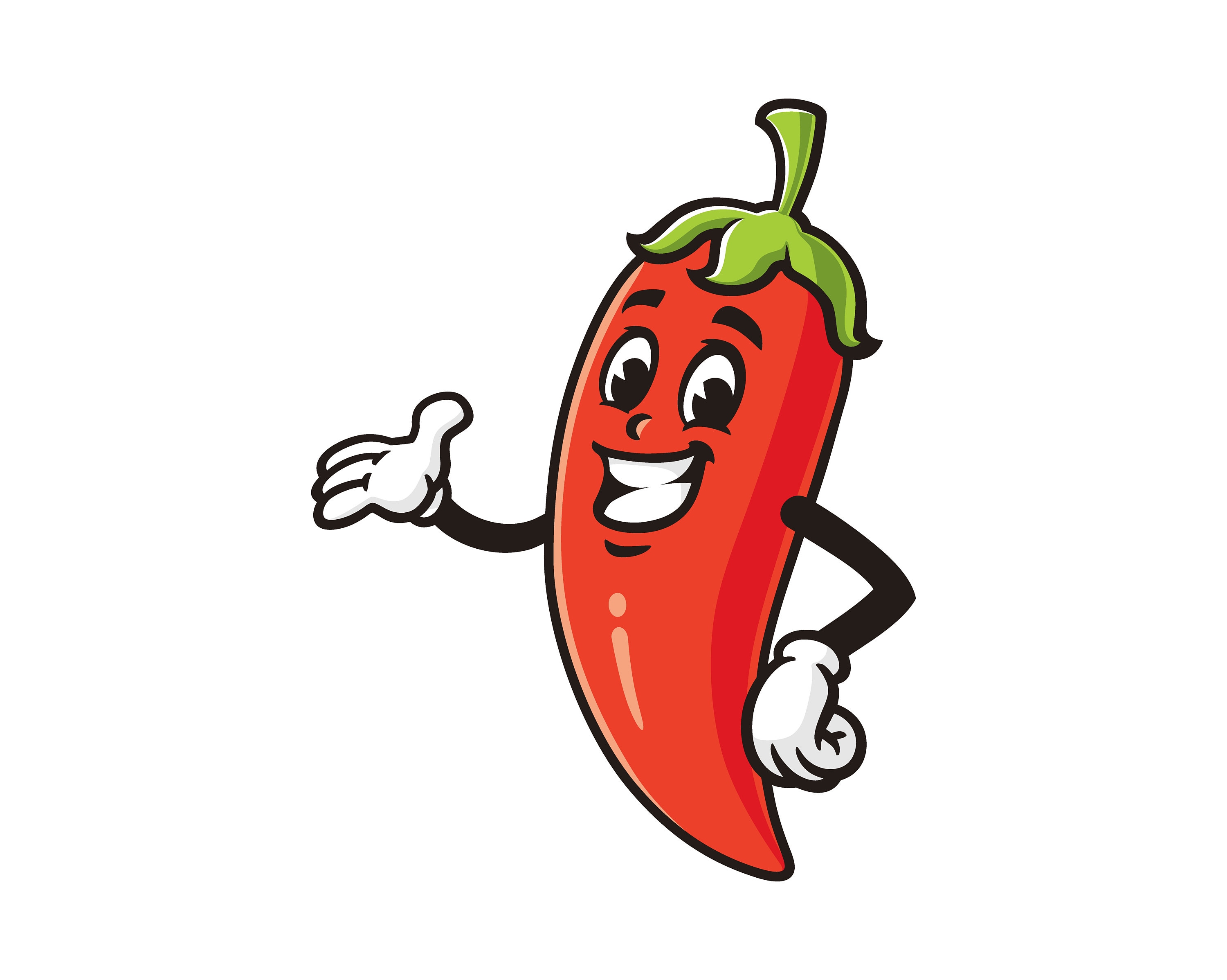 Chili Cartoon Mascot Illustration Design - Etsy