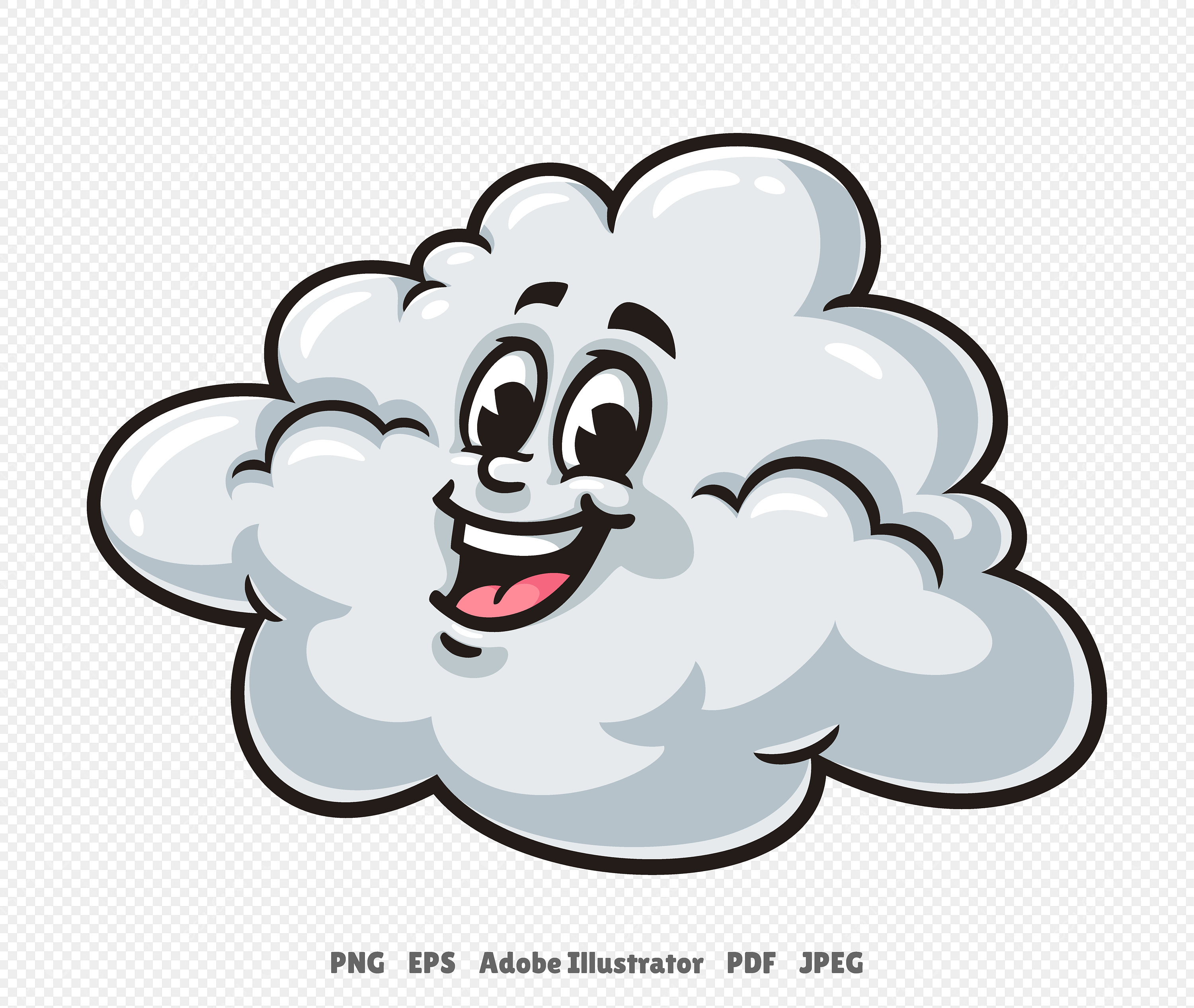 Cloud Cartoon Mascot Illustration Character Vector Clip-art Hand-drawn ...