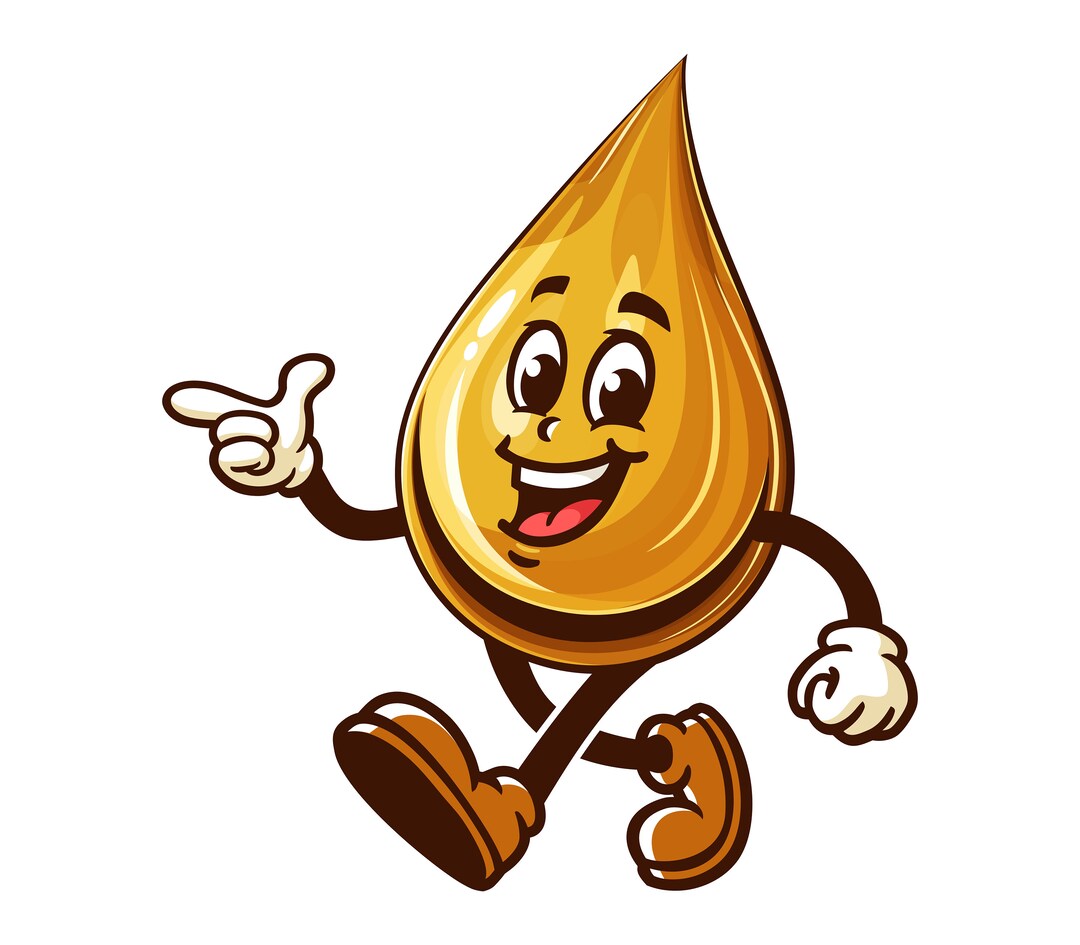 Walking Oil Drop Cartoon Mascot Illustration Design Character Vector ...