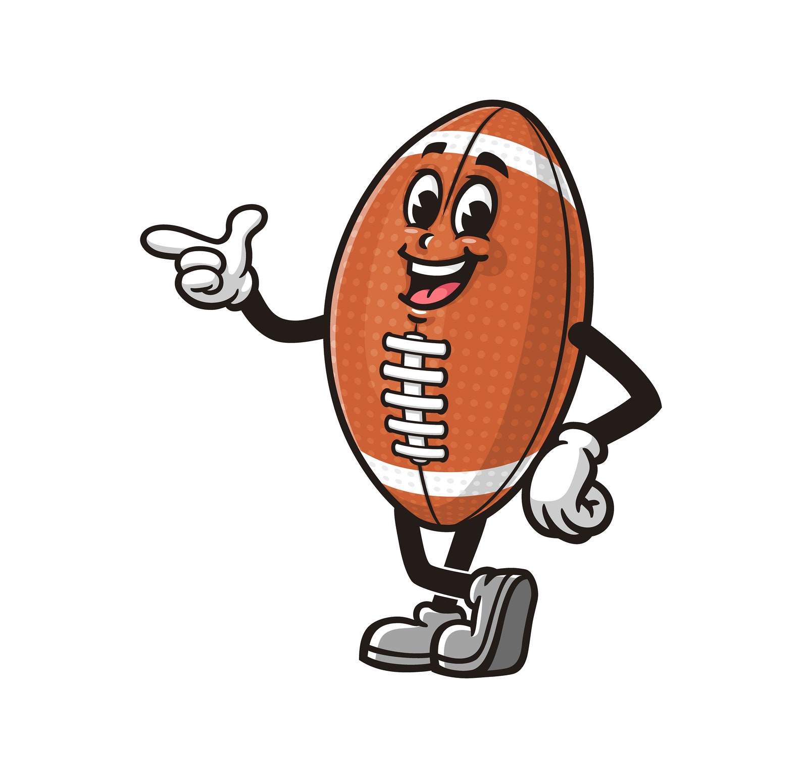 American Football Ball Cartoon Mascot Illustration Character Vector ...