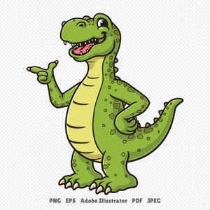 Dinosaur Cartoon Mascot Illustration Character Vector Clip-art Hand ...