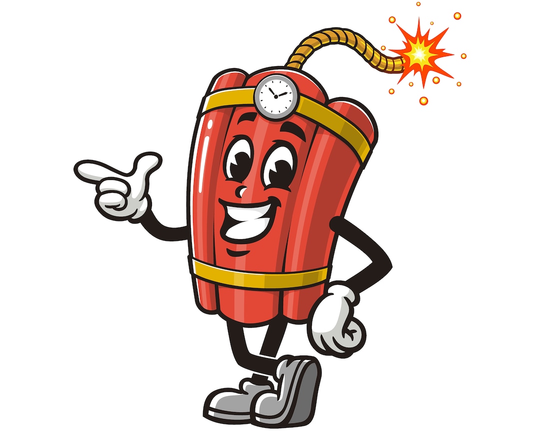 TNT Dynamite Cartoon Mascot Illustration Design Character Vector - Etsy