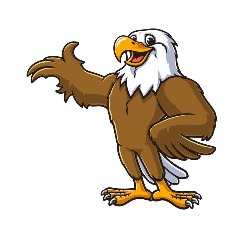 Eagle Cartoon Mascot Illustration Character Vector Clip-art Hand-drawn ...