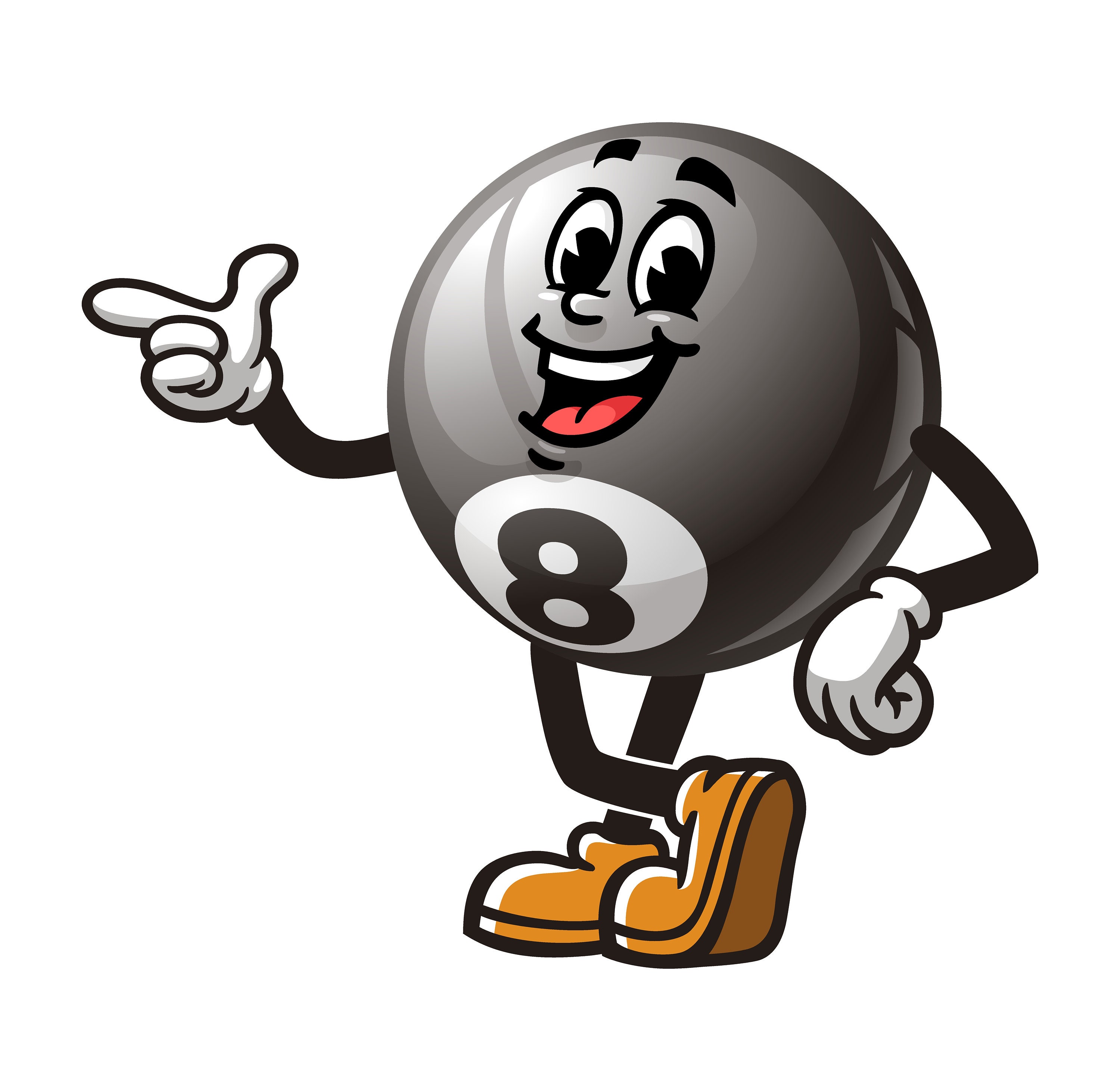 Billiard Ball Cartoon Mascot Illustration Character Vector Clip-art ...