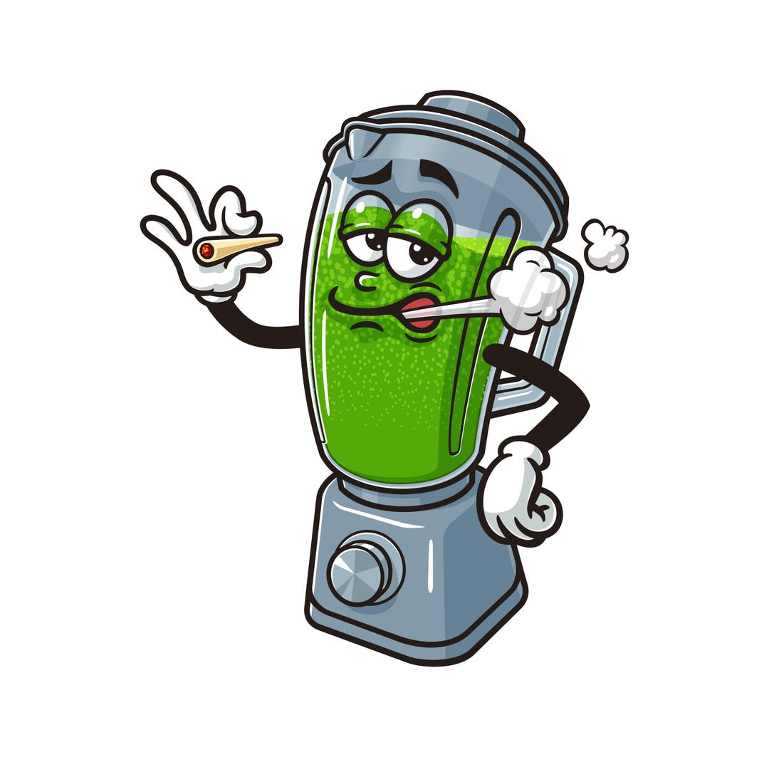 Smoking Blender Cartoon Mascot Illustration Character Vector Clip-art ...