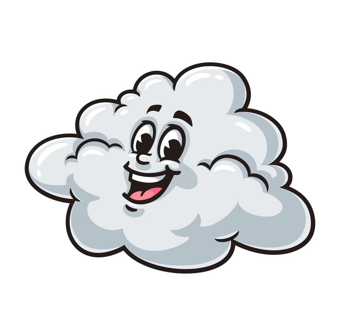 Cloud Cartoon Mascot Illustration Character Vector Clip-art Hand-drawn ...
