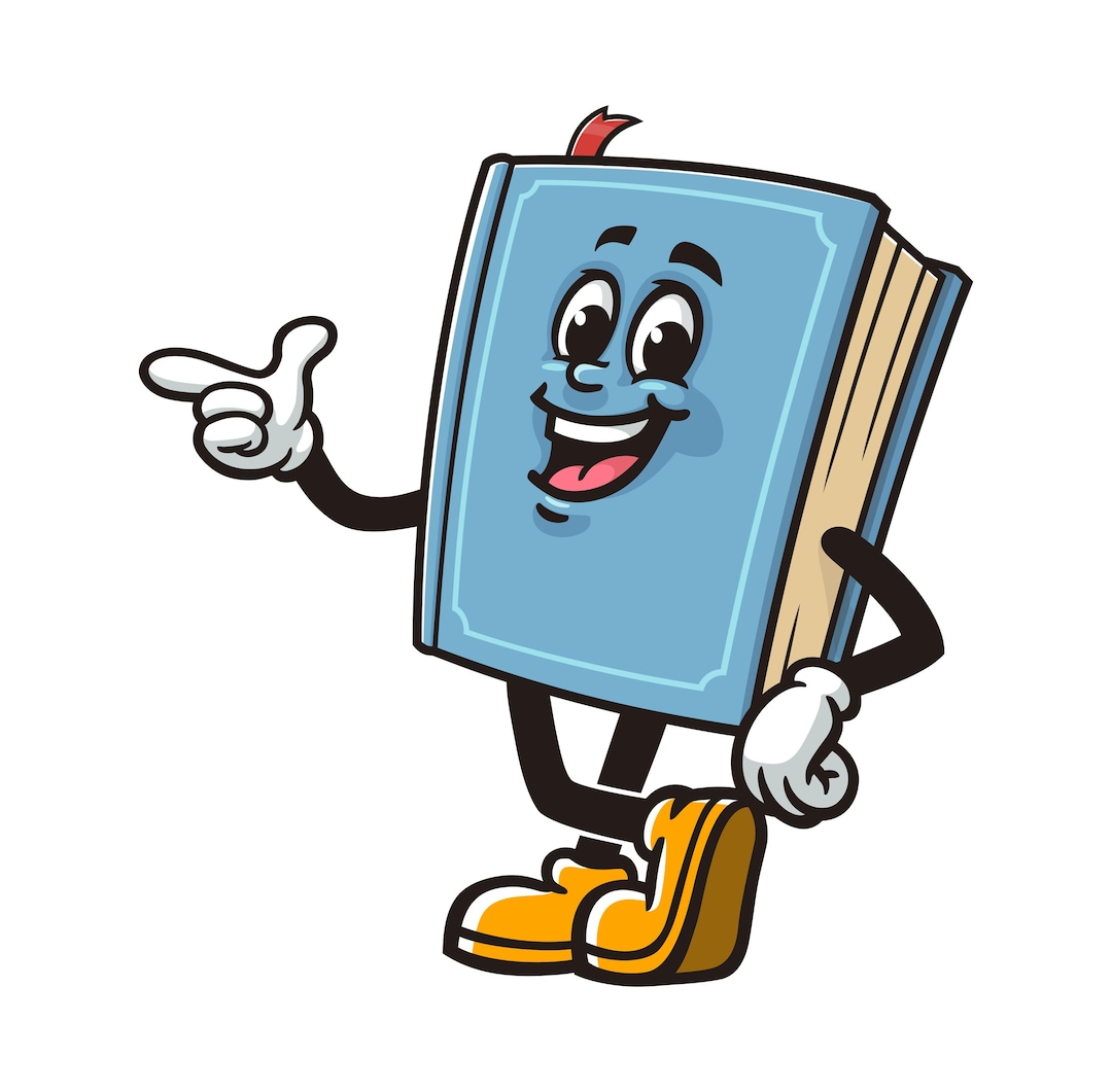 Book Cartoon Mascot Illustration Character Vector Clip-art Hand-drawn ...