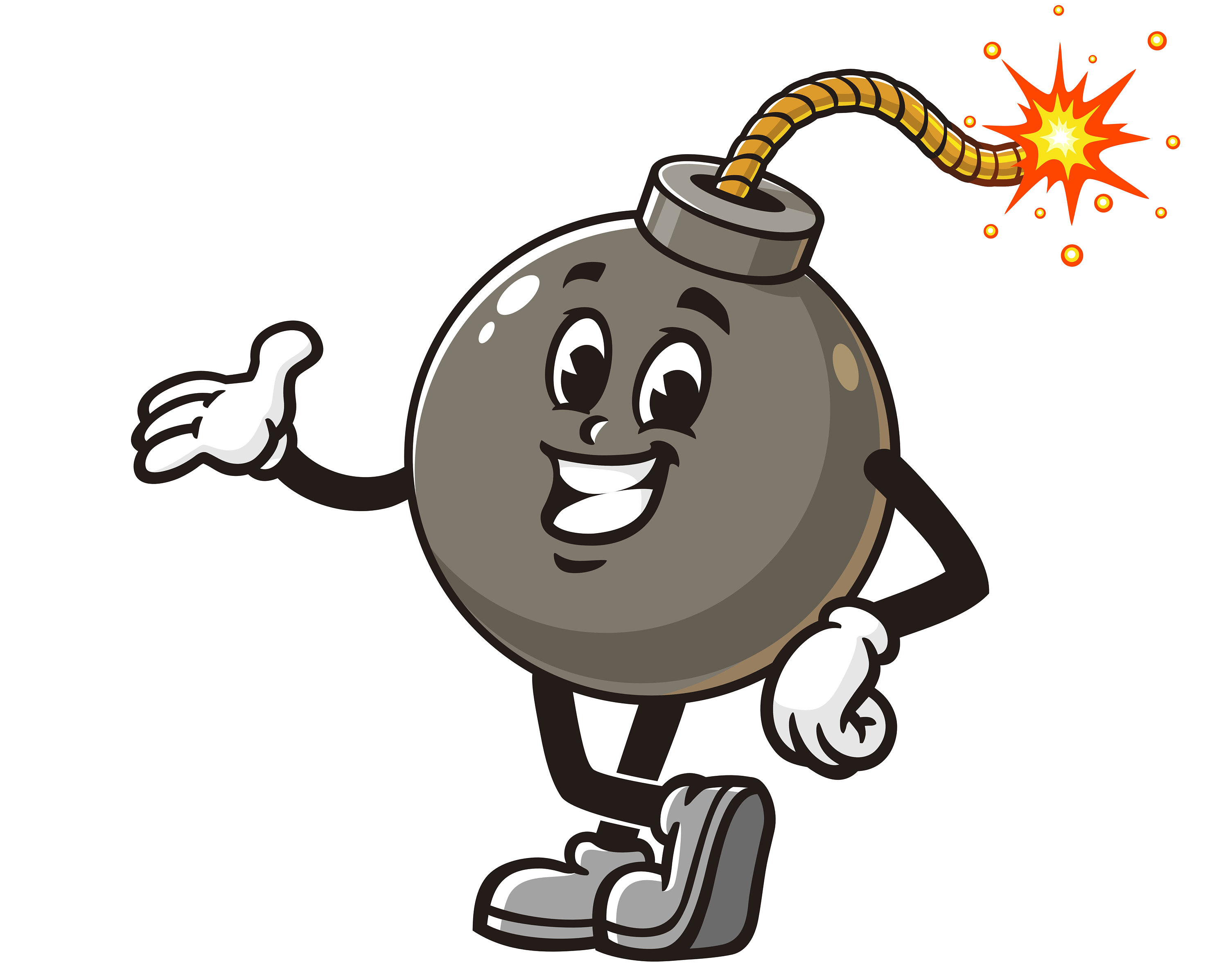 Bomb Cartoon Mascot Illustration Design Character Vector - Etsy