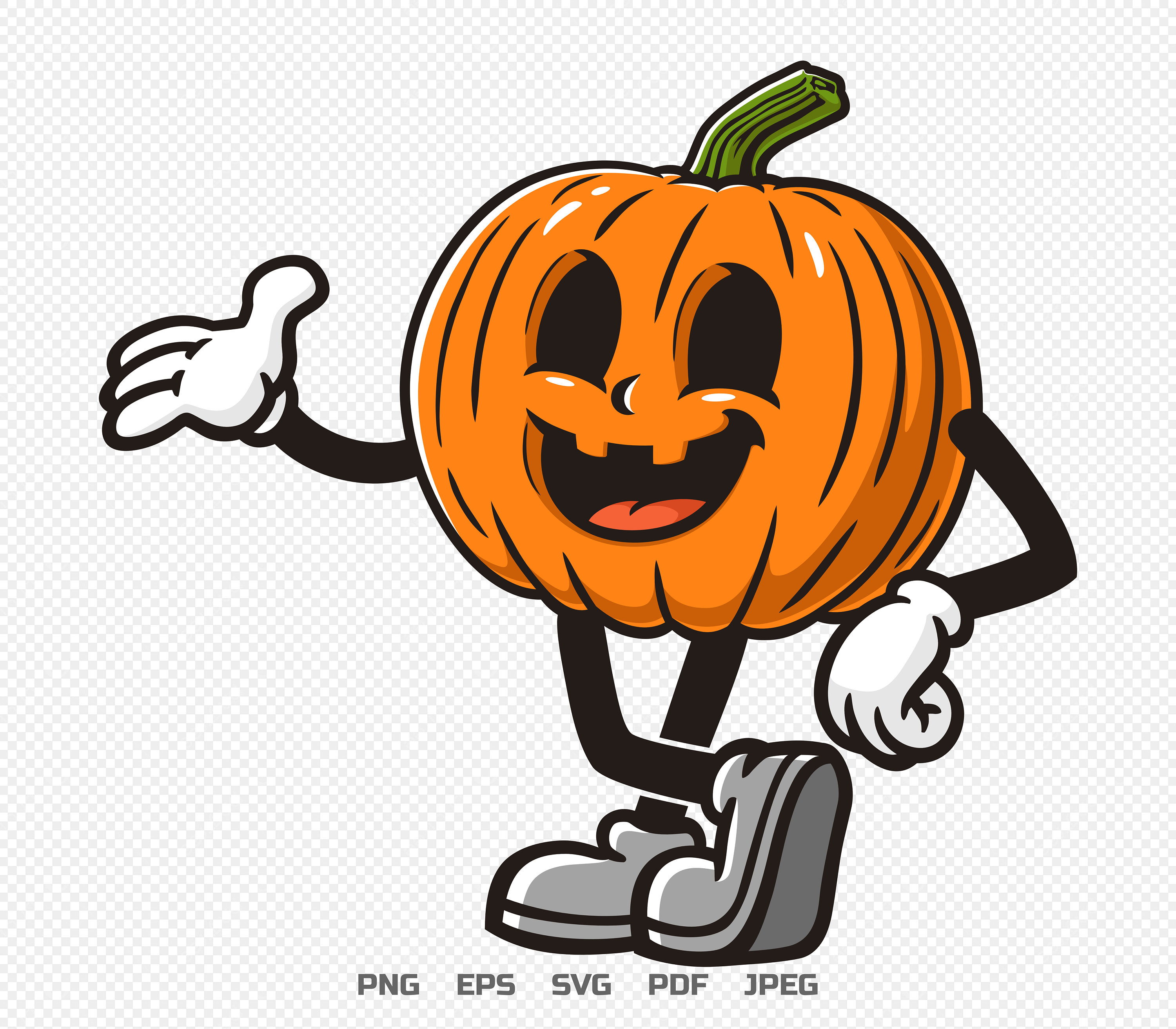 Pumpkin Cartoon Mascot Illustration Design Character Clip Art - Etsy