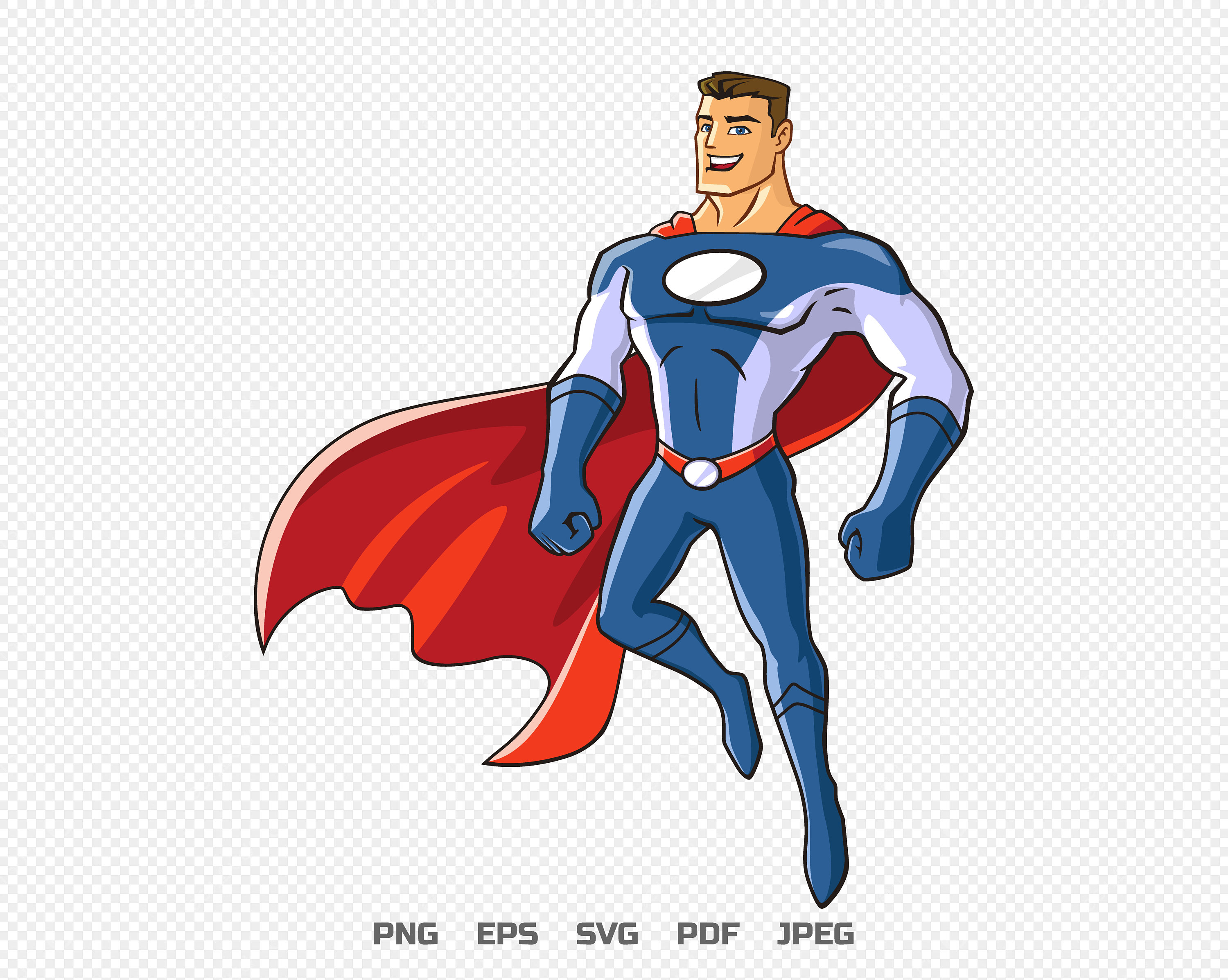 Vector Mascot Illustration of Flying Superhero Blue Character Design - Etsy
