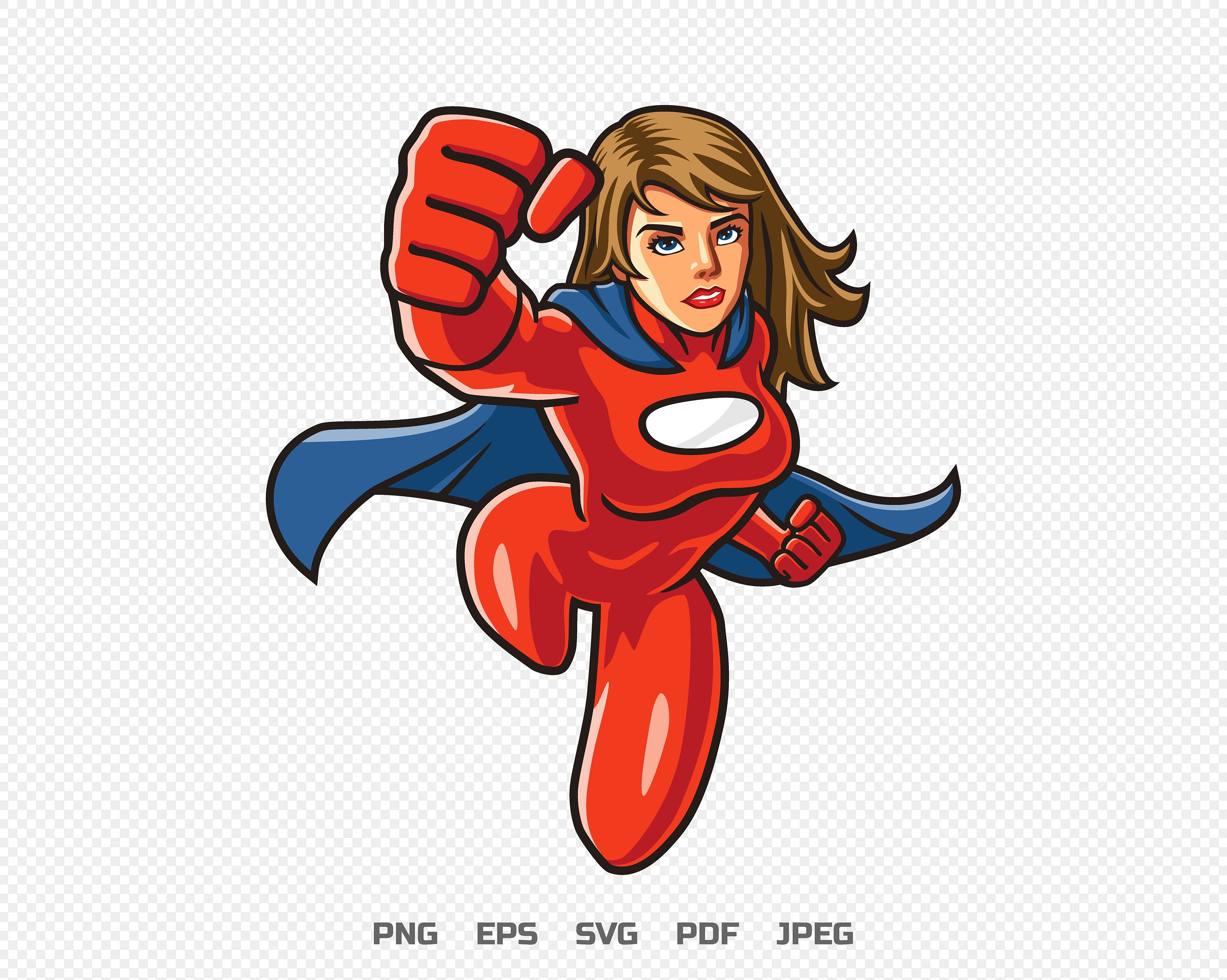 Vector Mascot Illustration of Superhero Female Character Design - Etsy