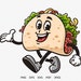 Walking Taco Cartoon Mascot Illustration Design Character Vector - Etsy