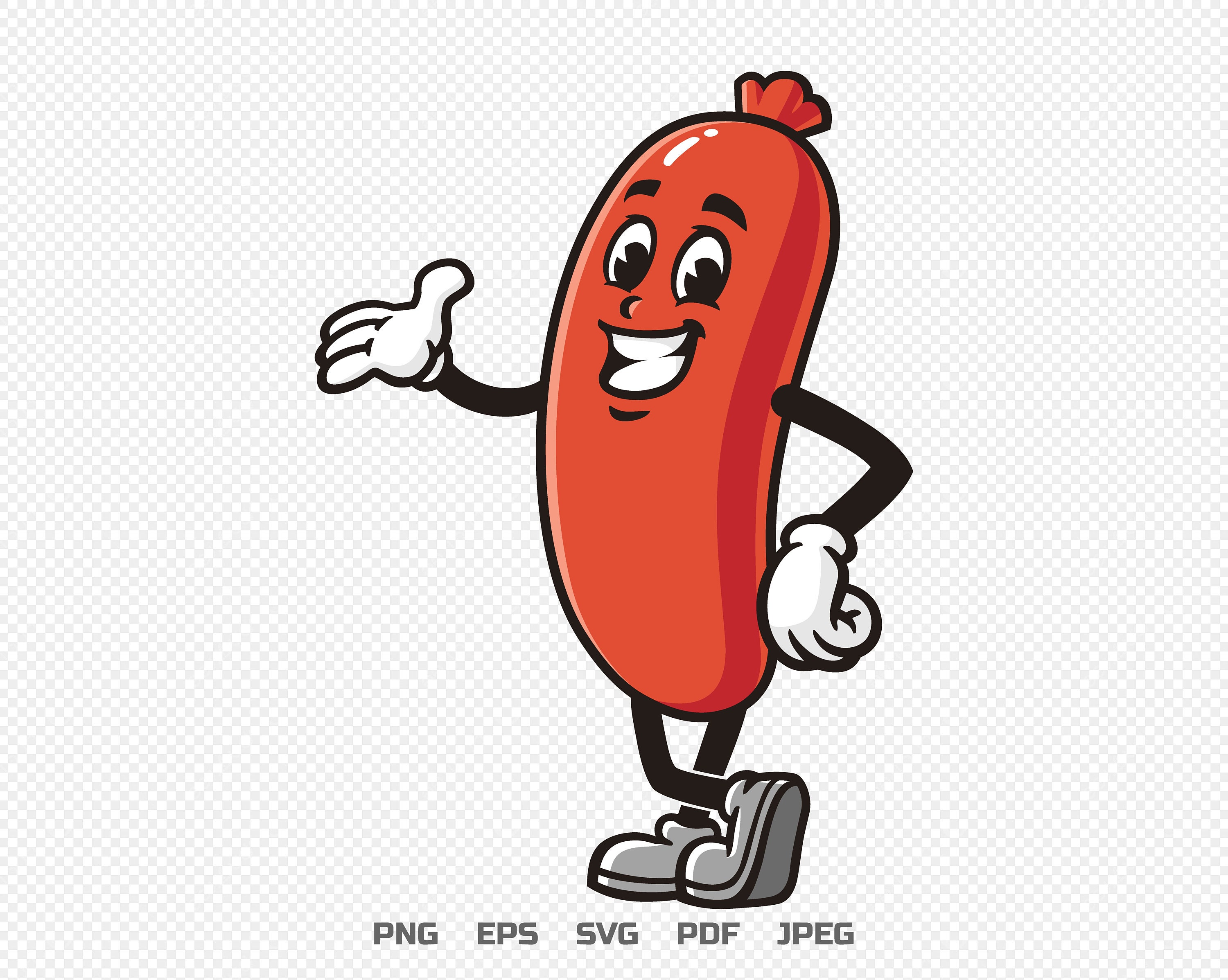 Sausage Cartoon Mascot Illustration Design - Etsy