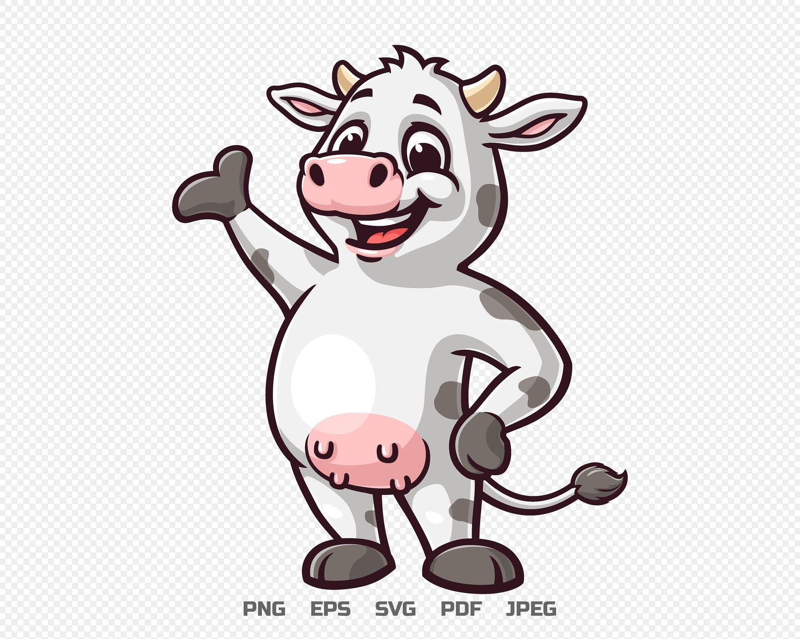 Cow Cartoon Mascot Illustration Character Vector Logo Clip Art Milk ...