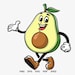 Walking Avocado Cartoon Mascot Illustration Design Character Vector - Etsy