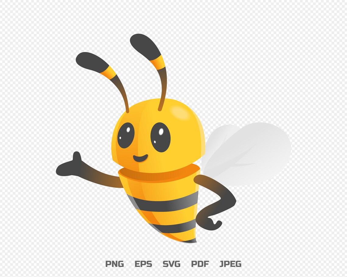 Bee Robot Cartoon Mascot Illustration Design Character - Etsy
