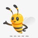 Bee Robot Cartoon Mascot Illustration Design Character - Etsy