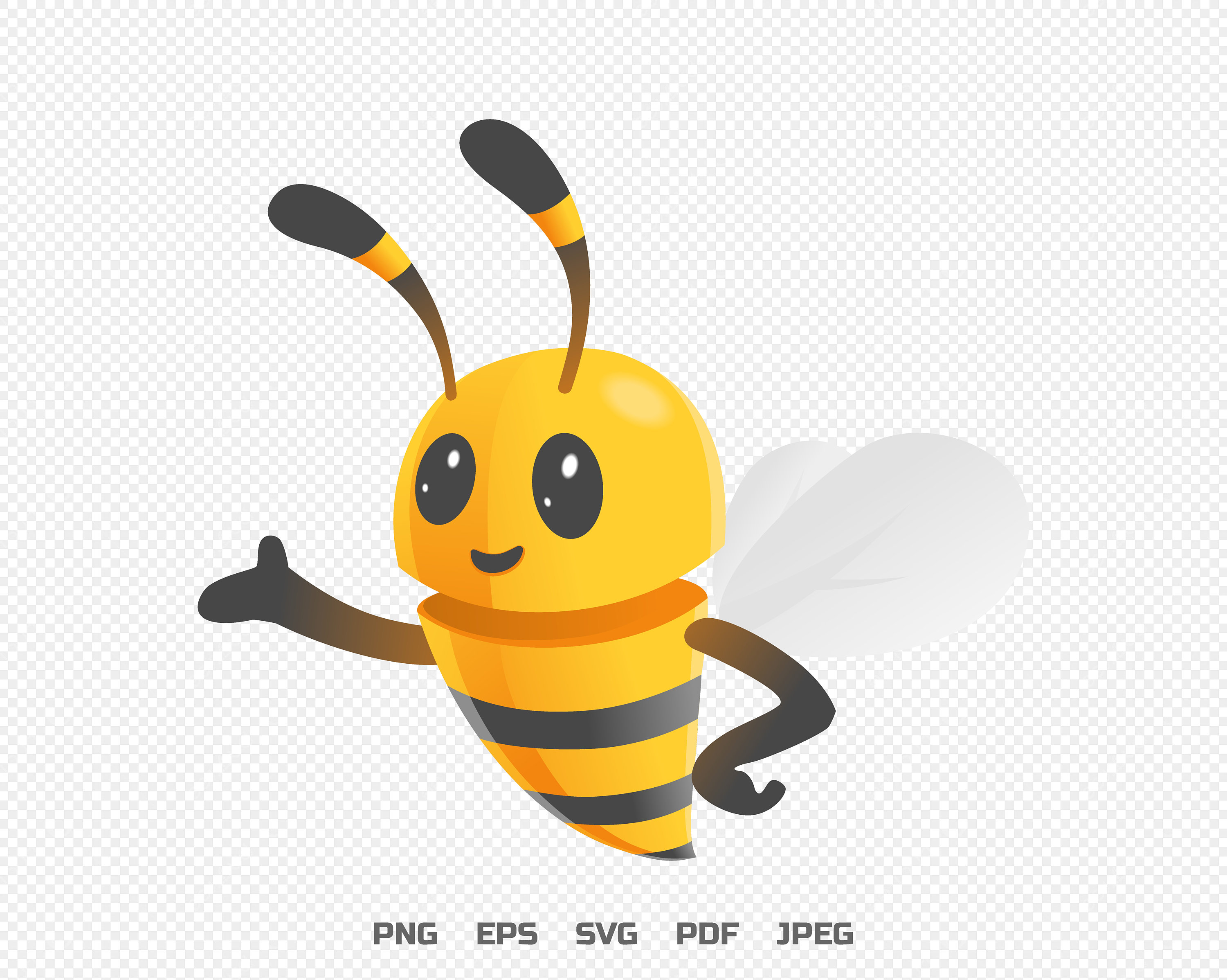 Bee Robot Cartoon Mascot Illustration Design Character - Etsy