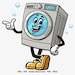 Washing Machine Cartoon Mascot Illustration Character Vector Clip-art ...