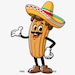 CHURROS Wearing Sombrero Cartoon Mascot Illustration Character Vector ...
