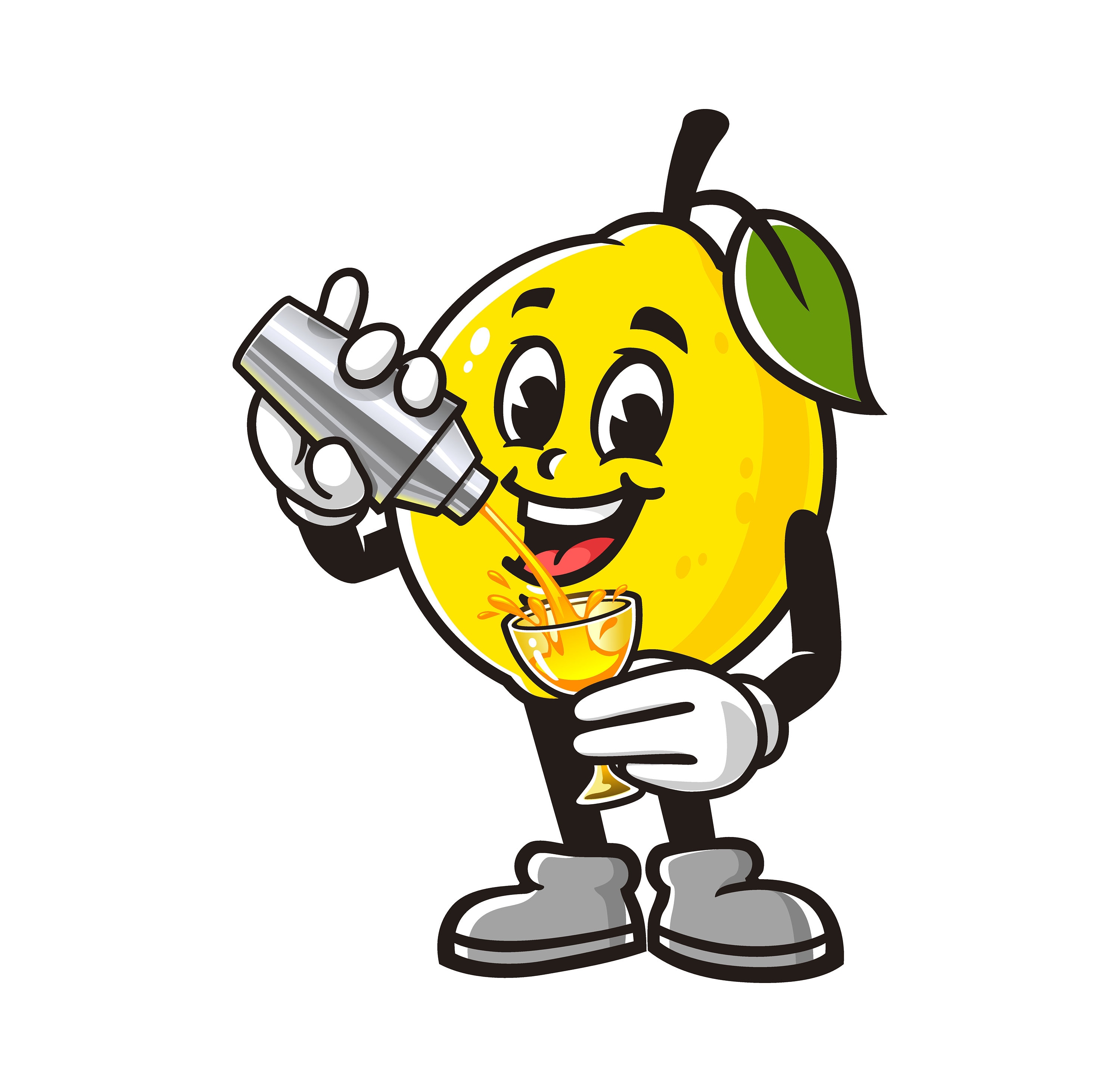 Lemon as a Bartender, Lemon Cartoon Mascot Illustration Character ...