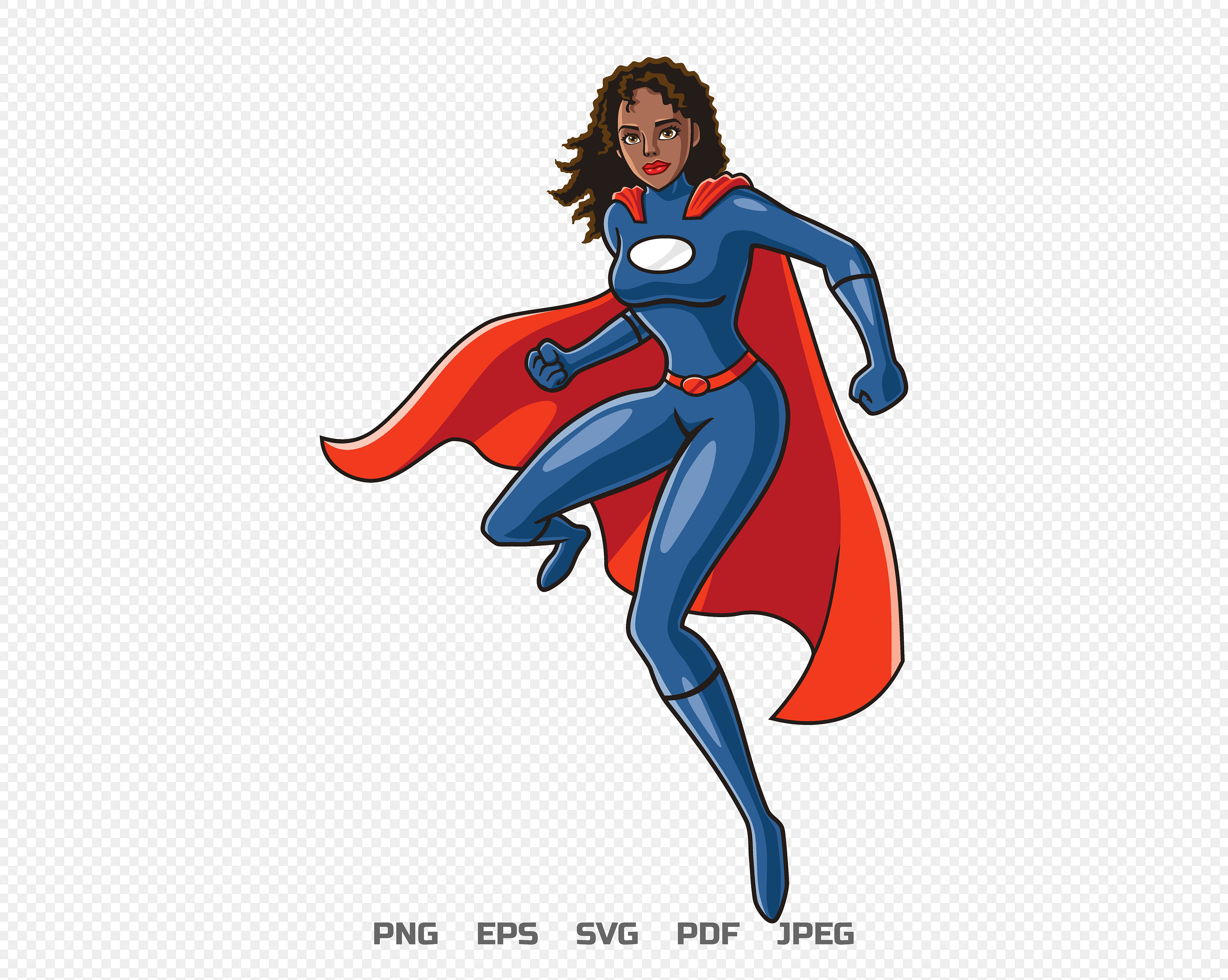 Vector Mascot Illustration of Black Skin Superhero Female Character ...