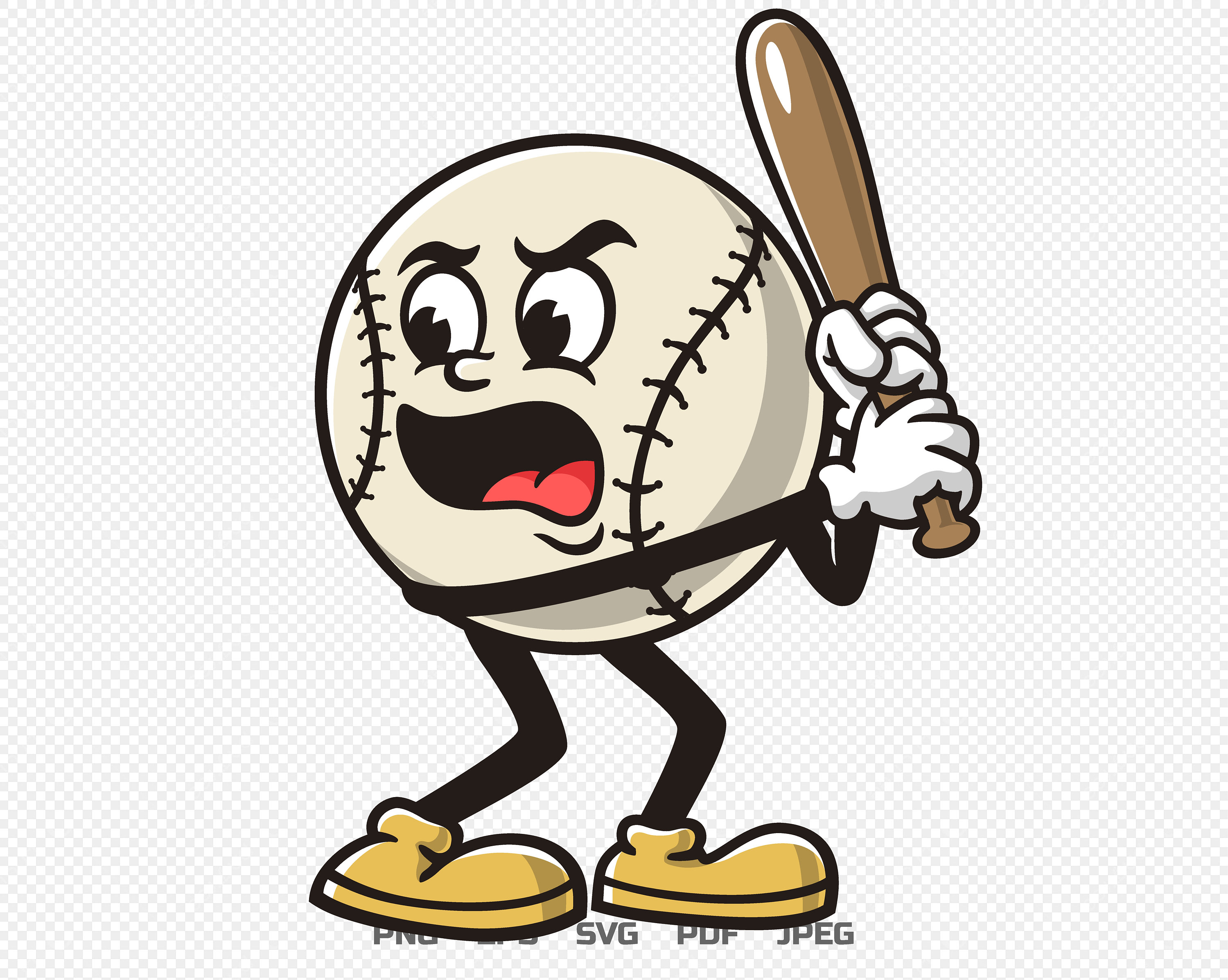 Baseball Cartoon Mascot Illustration Design Character Vector - Etsy