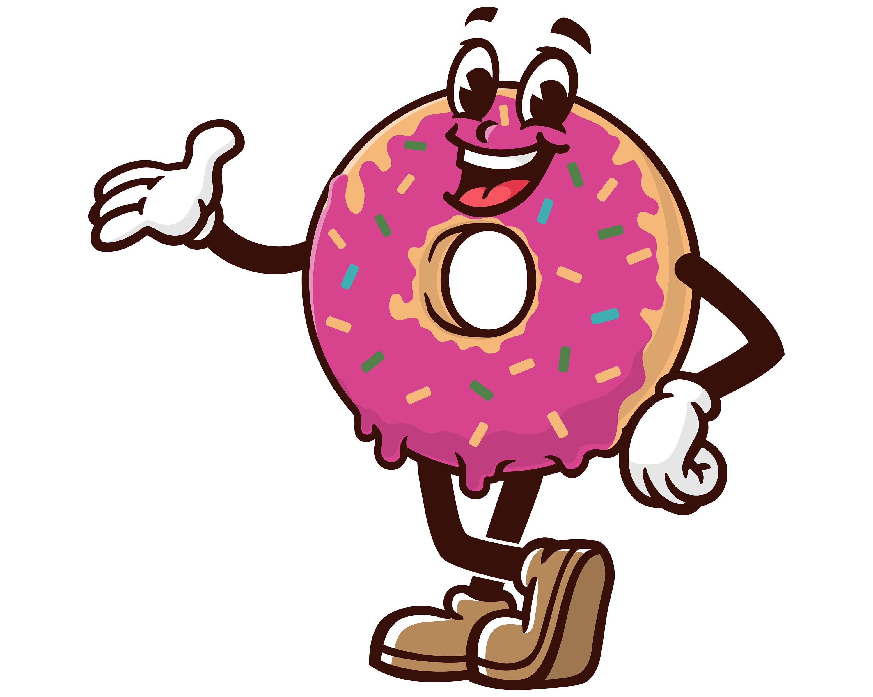 Donuts Cartoon Mascot Illustration Design Character Vector - Etsy