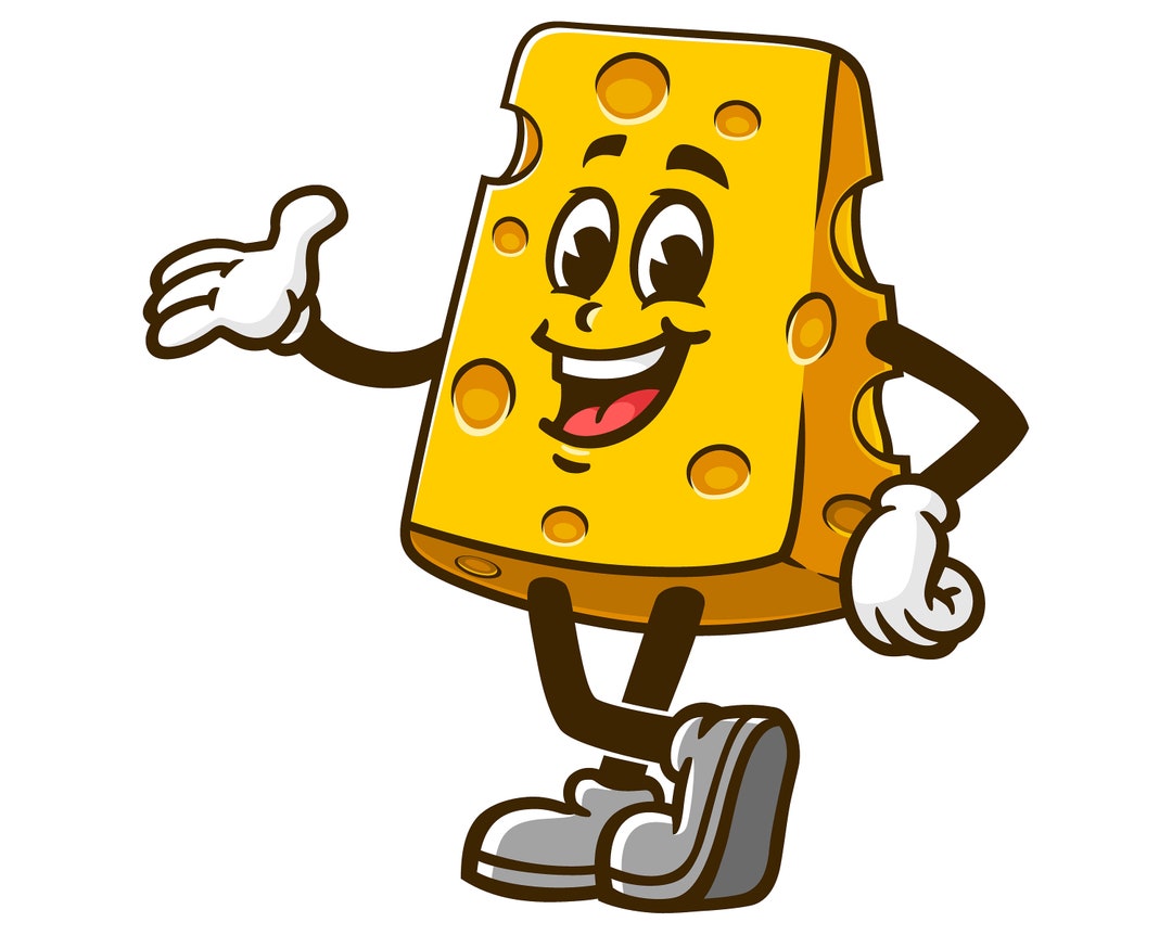 Cheese Cartoon Mascot Illustration Design Character Vector - Etsy