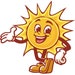 Sun Cartoon Mascot Illustration Design Character Vector - Etsy