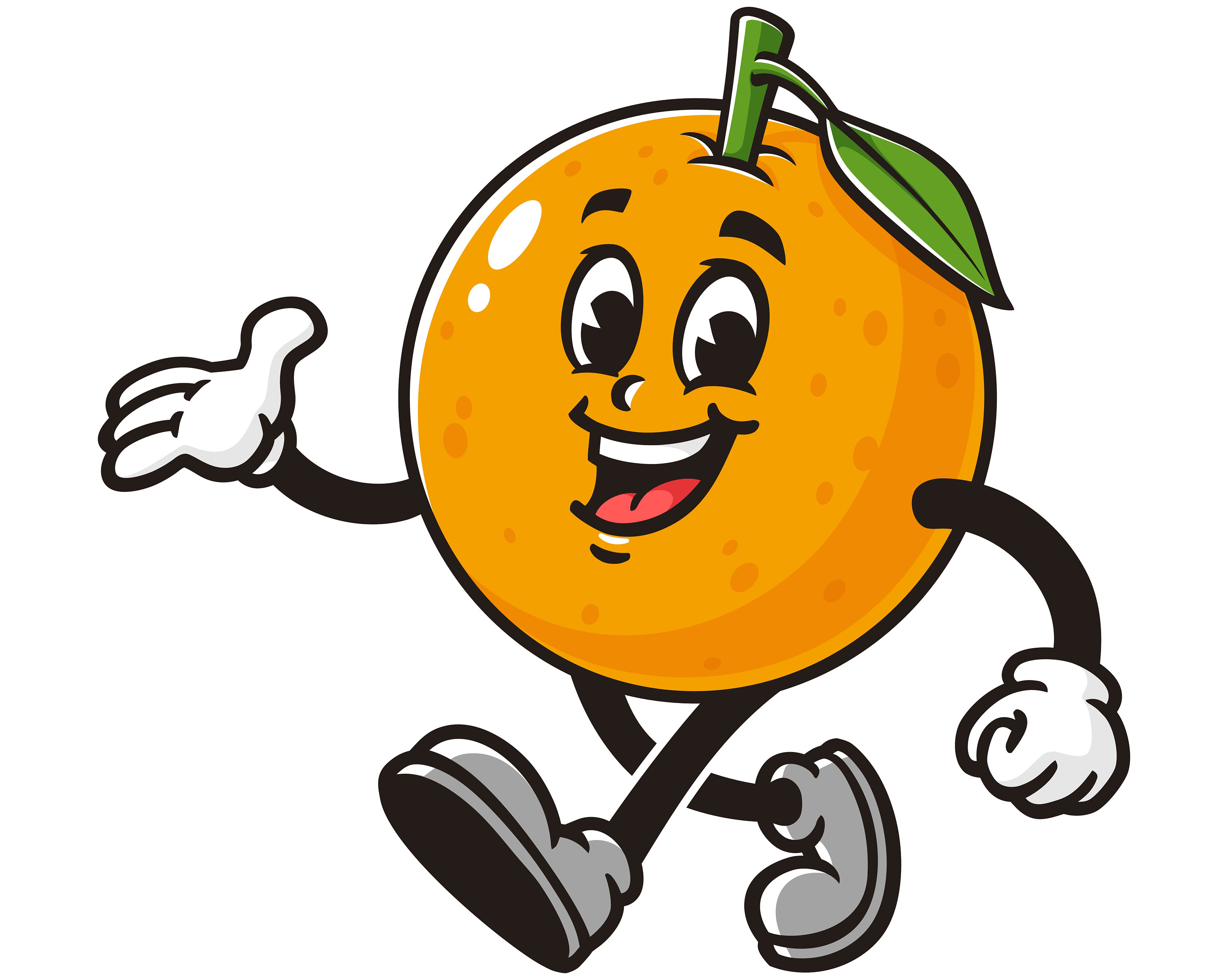 Walking Orange Fruit Cartoon Mascot Illustration Design Character ...