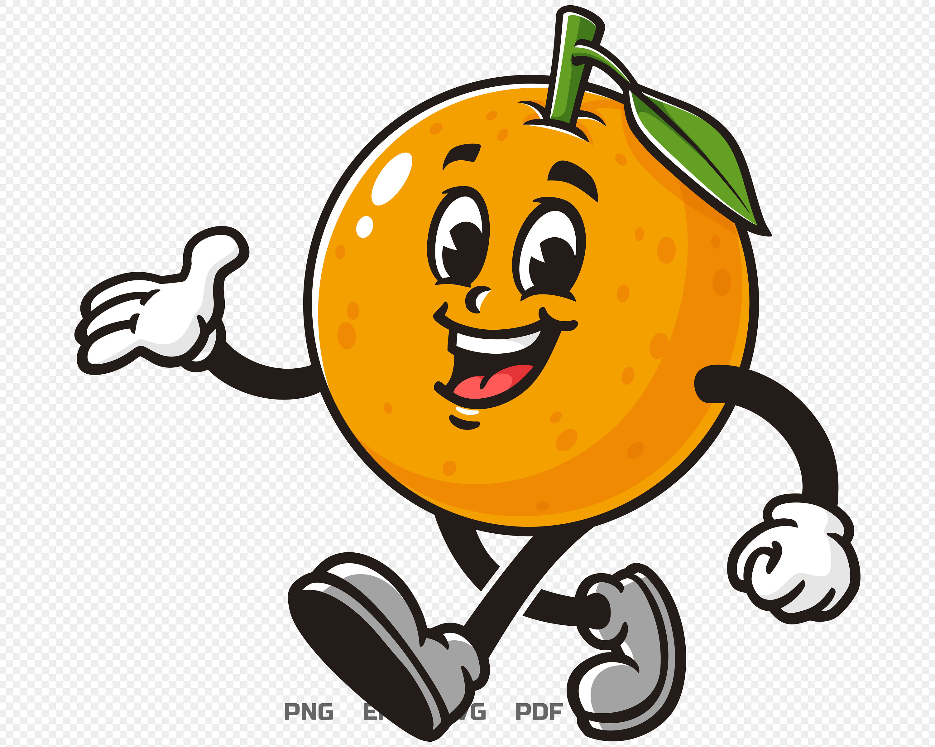 Walking Orange Fruit Cartoon Mascot Illustration Design Character ...