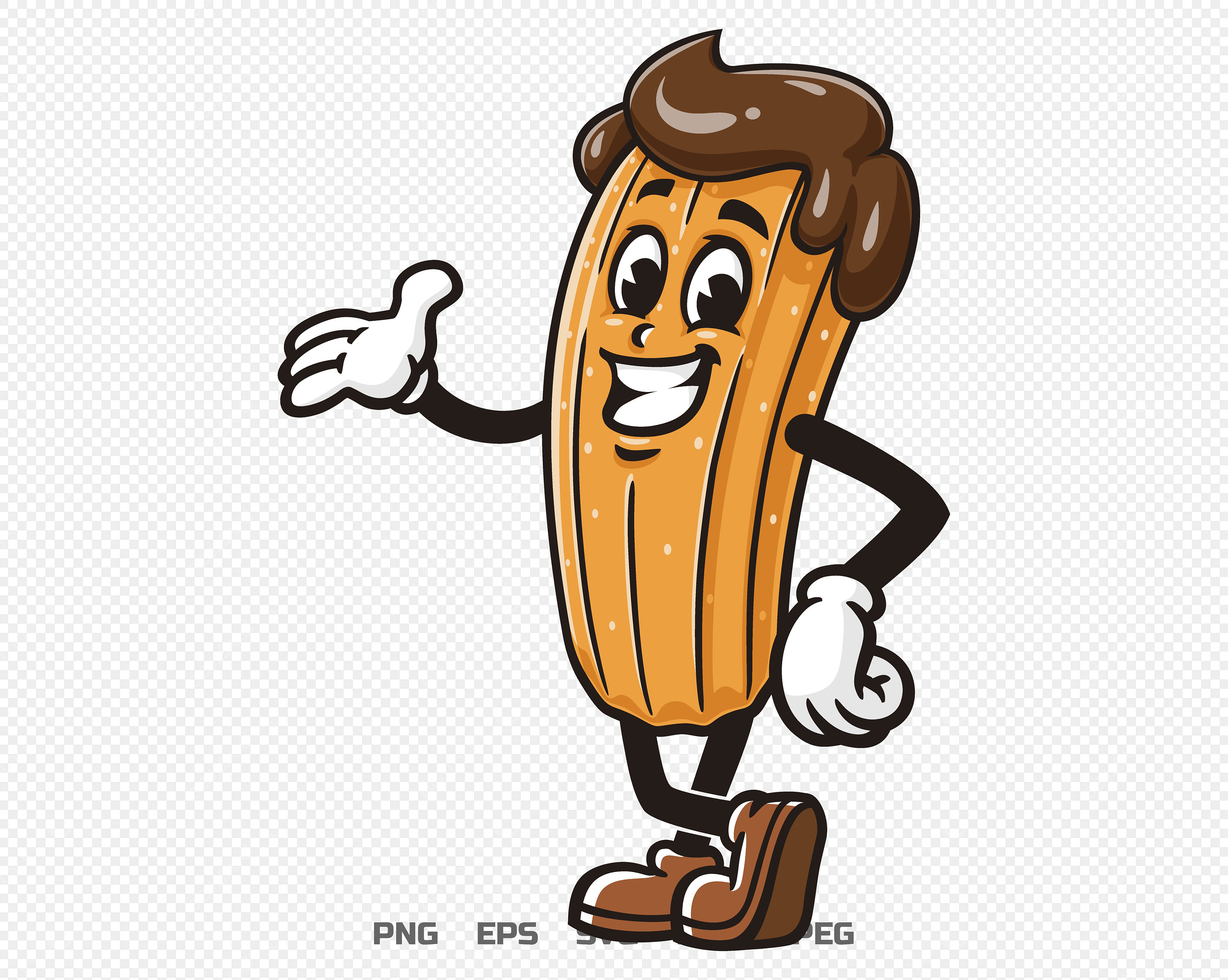 CHURROS Cartoon Mascot Illustration Character Vector Clip Art Hand ...