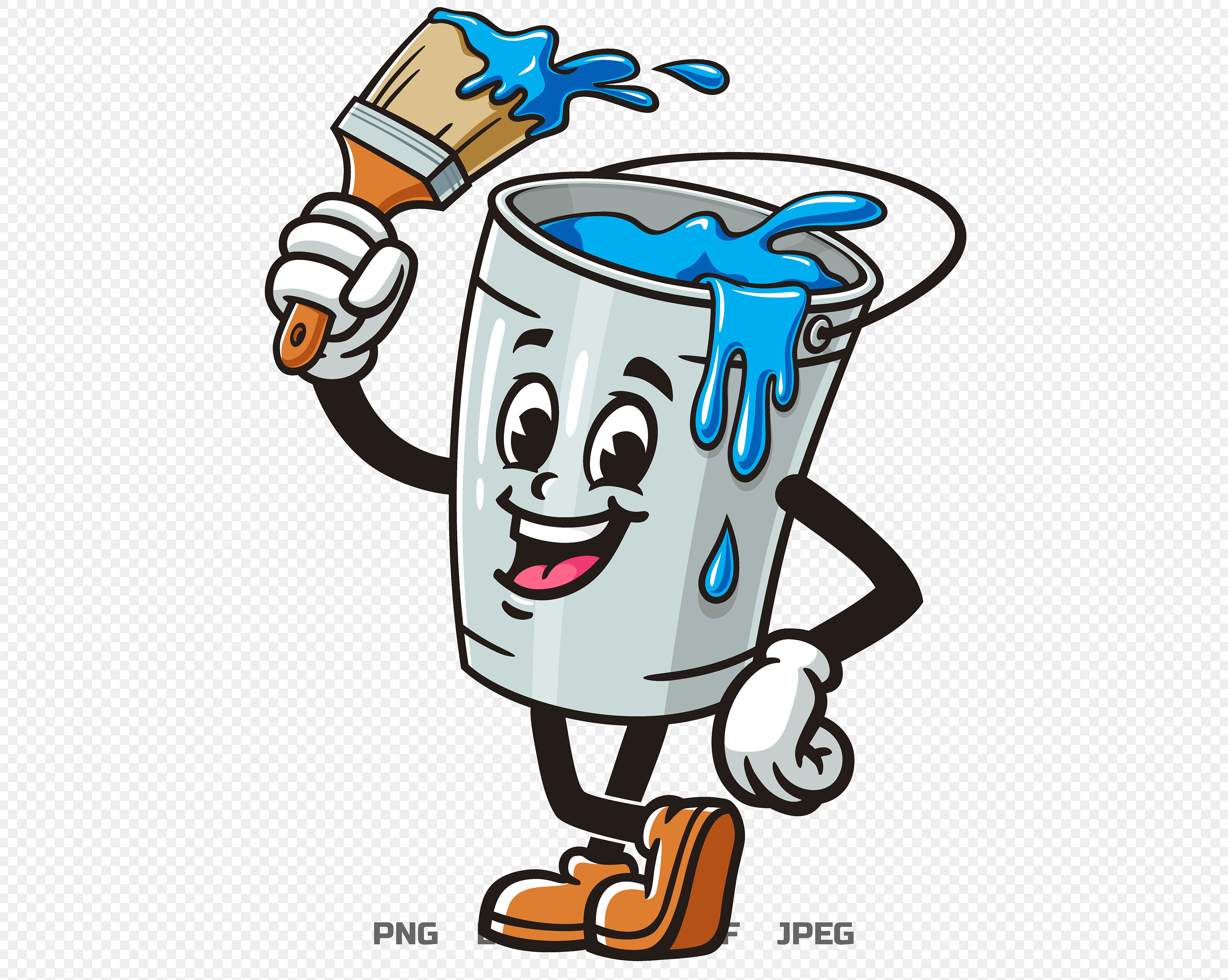 Paint Bucket Cartoon Mascot Illustration Design Character Vector - Etsy