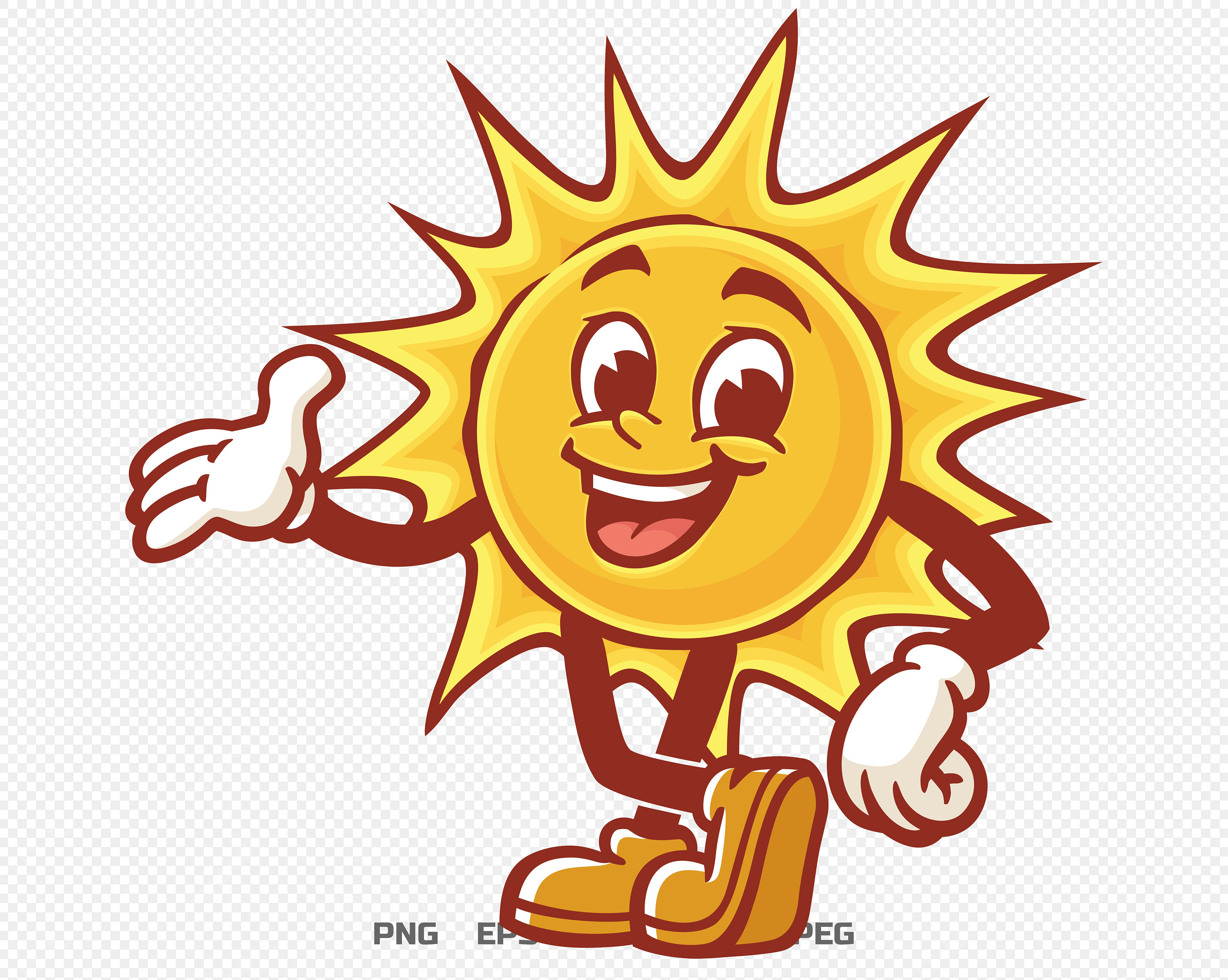 Sun Cartoon Mascot Illustration Design Character Vector - Etsy