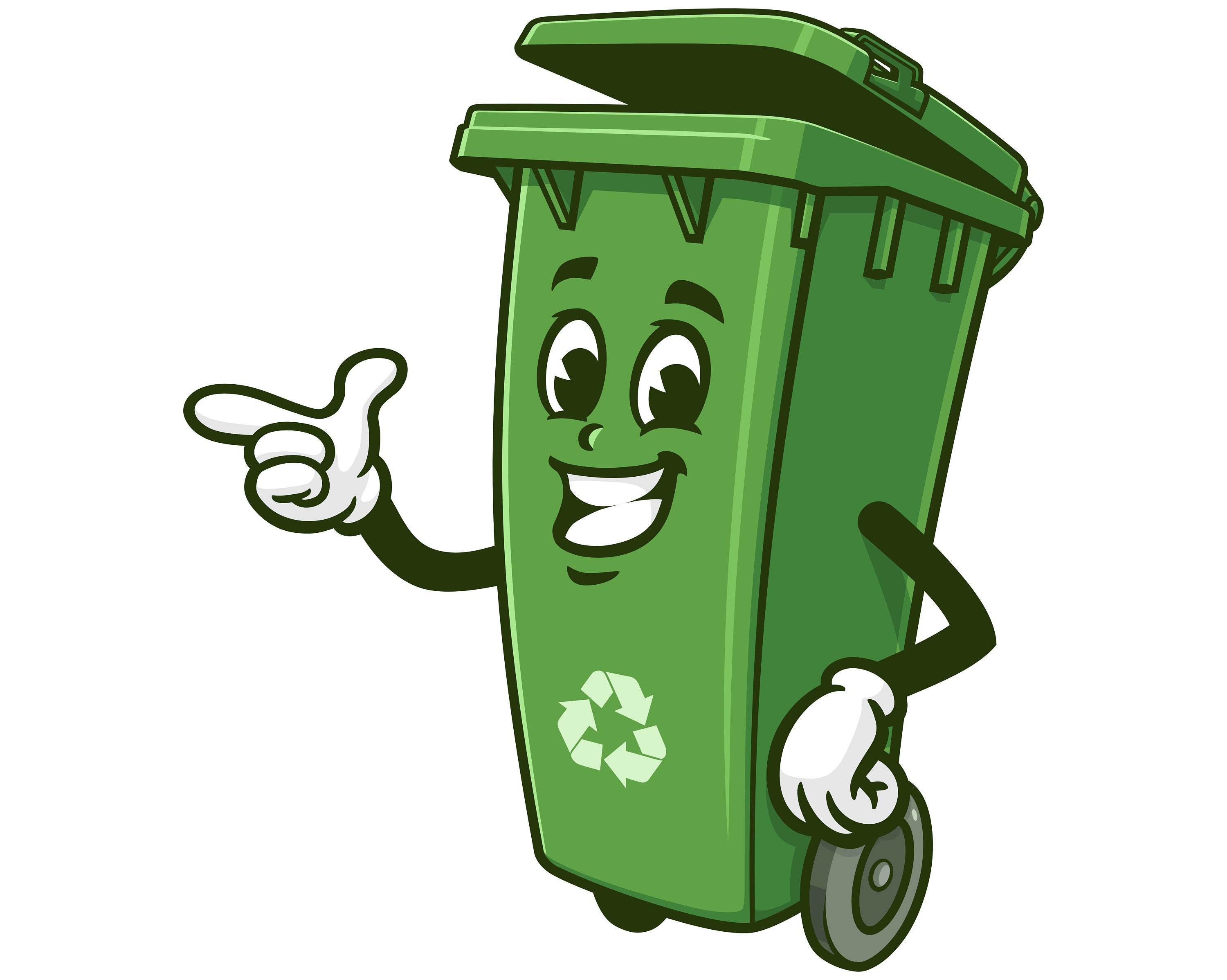 Trash Bin Garbage Bin Trash Can Cartoon Mascot Illustration Design ...