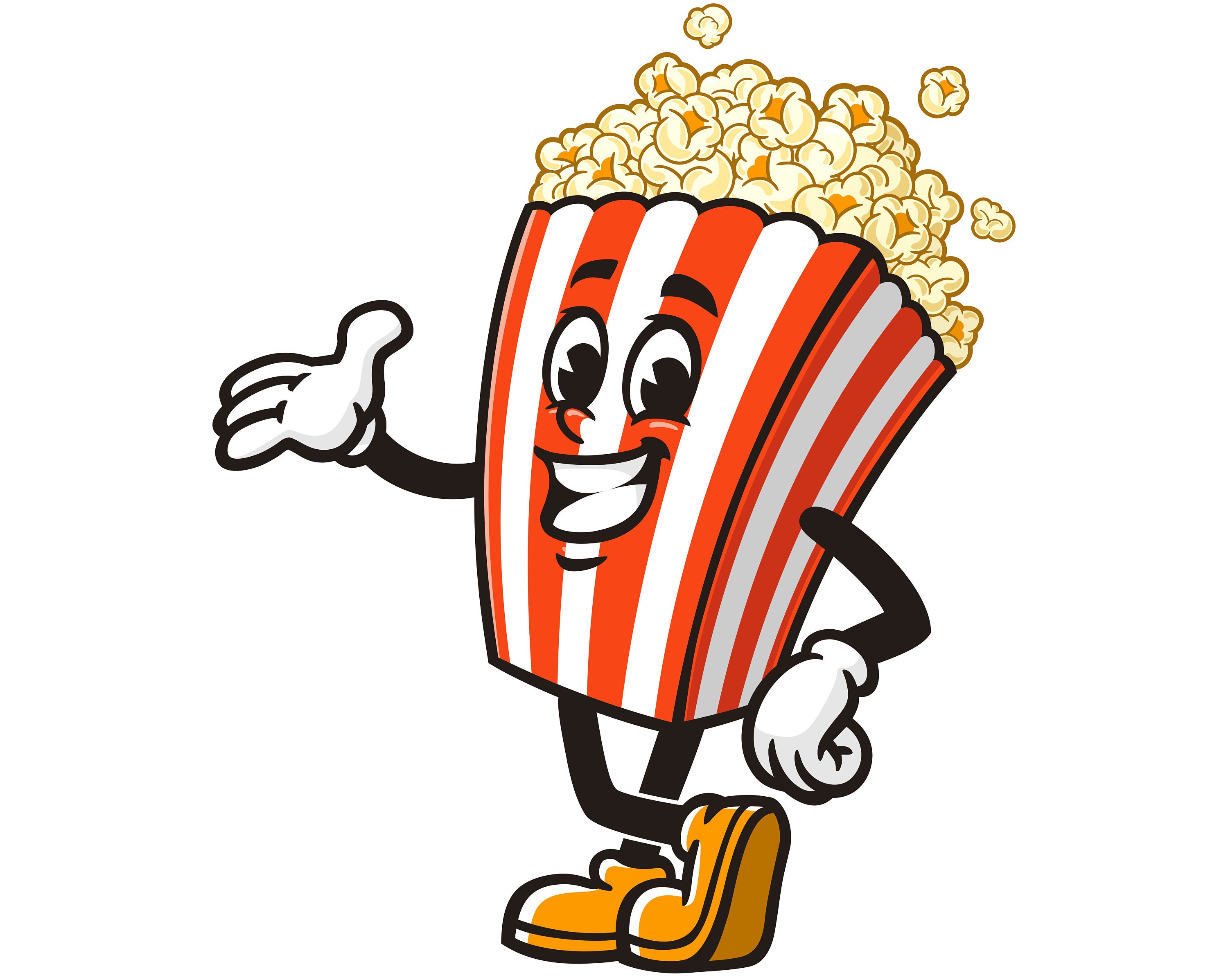 Popcorn Cartoon Mascot Illustration Design Character Vector - Etsy