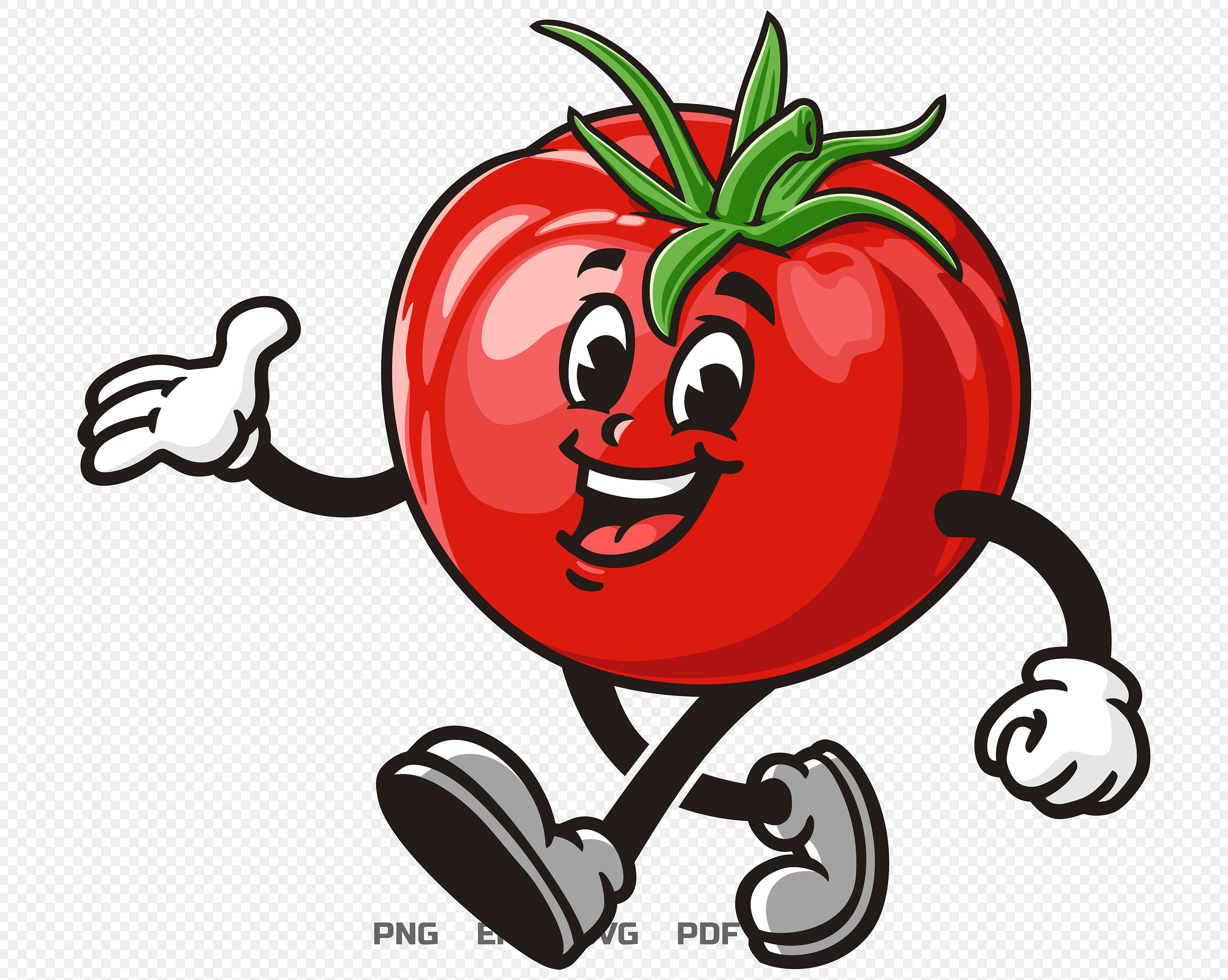 Walking Tomato Cartoon Mascot Illustration Design Character Vector - Etsy