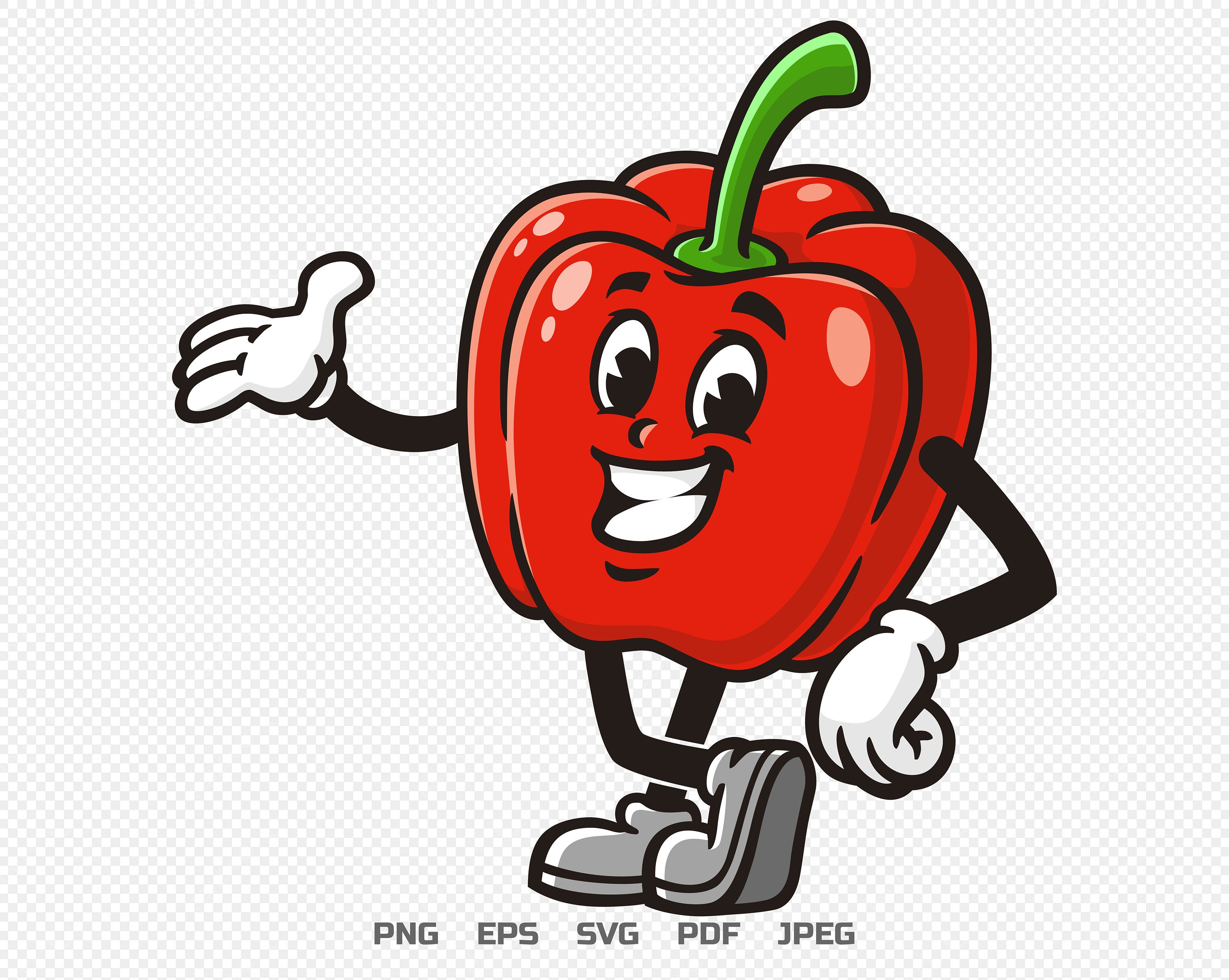 Paprika Cartoon Mascot Illustration Design Character Vector - Etsy