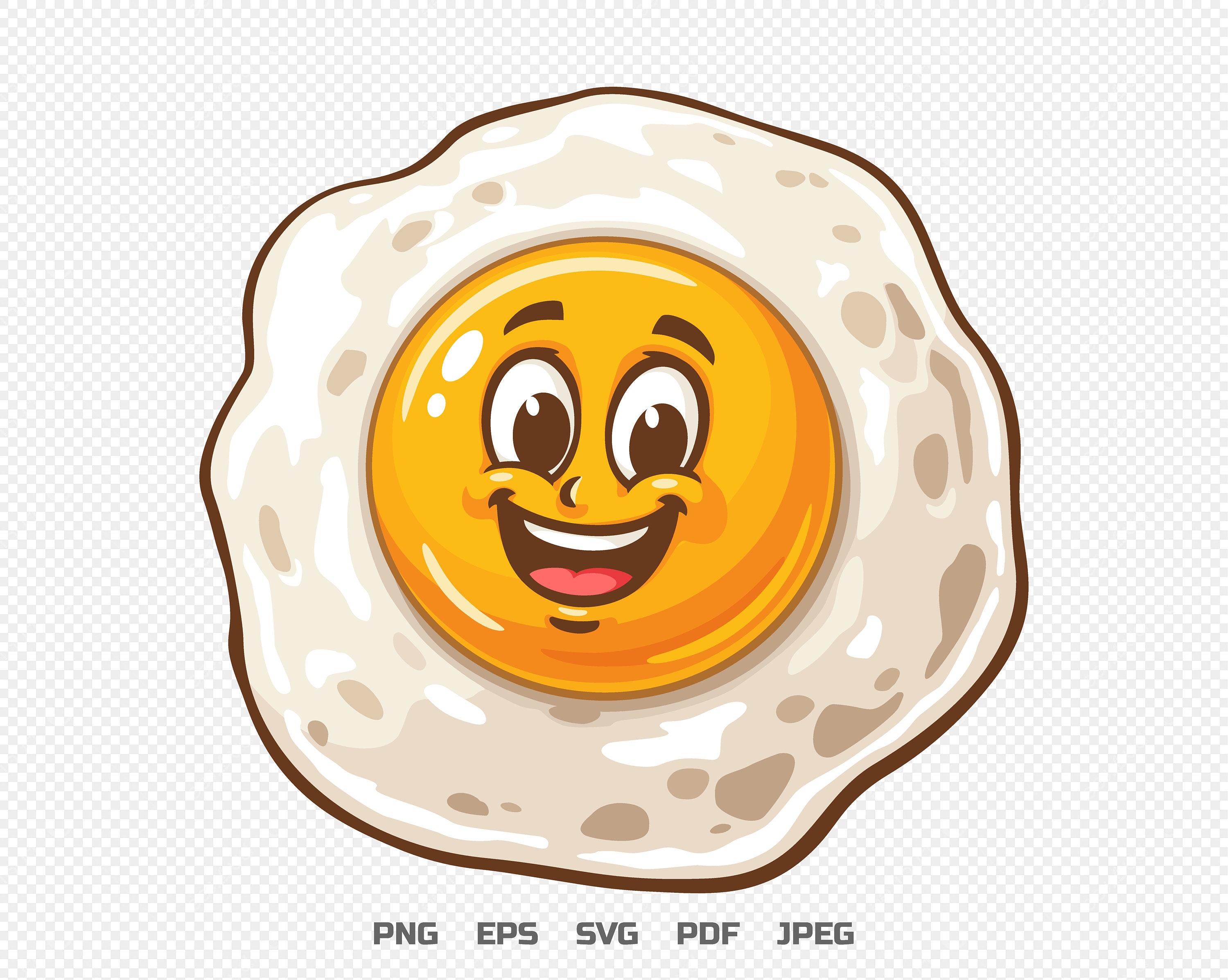 Fried Egg Cartoon Mascot Illustration Character Vector Clip Art Hand ...
