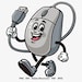 Computer Mouse Holding USB Cable, Computer Mouse Cartoon Mascot ...